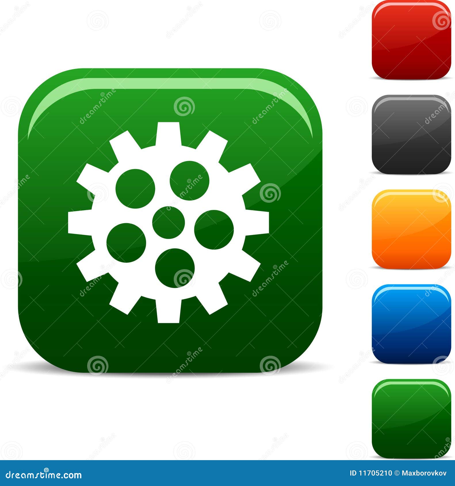 Gear icons. stock vector. Illustration of internet, buttons - 11705210