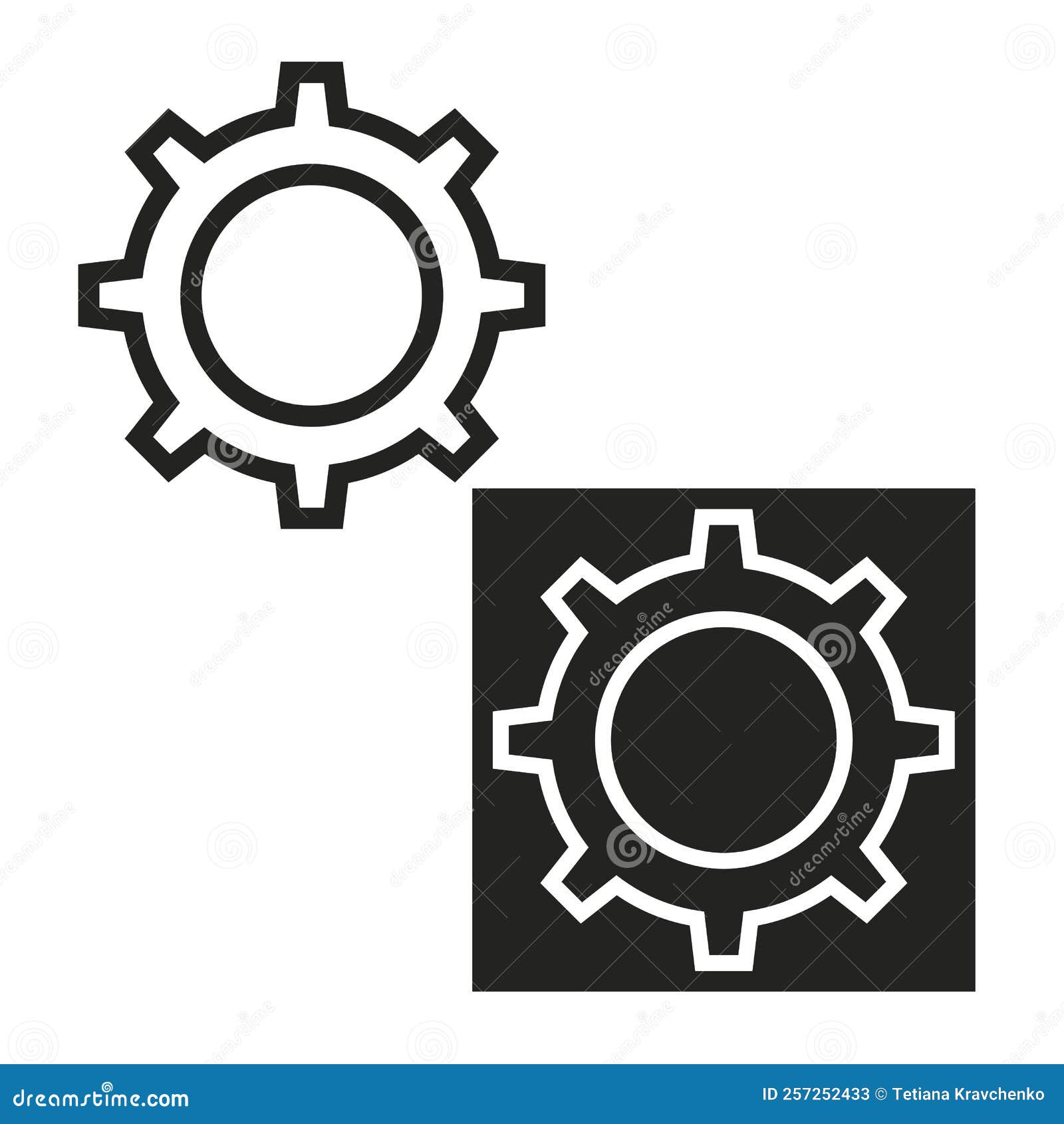 Gear Icons. Cogwheel Gear, Setting Symbol. Vector Illustration. Stock ...