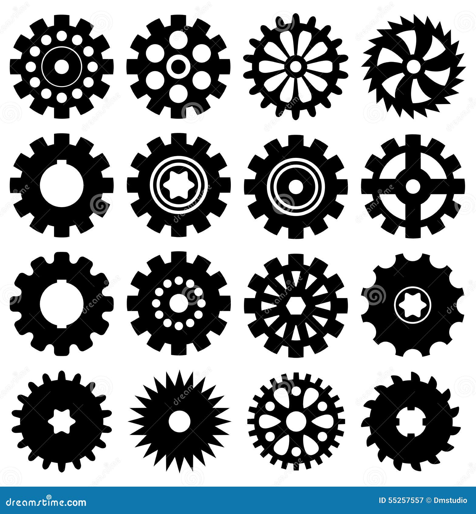 Gear Cog Icons. Cogwheel From Engine Machinery. Mechanism With Cog ...