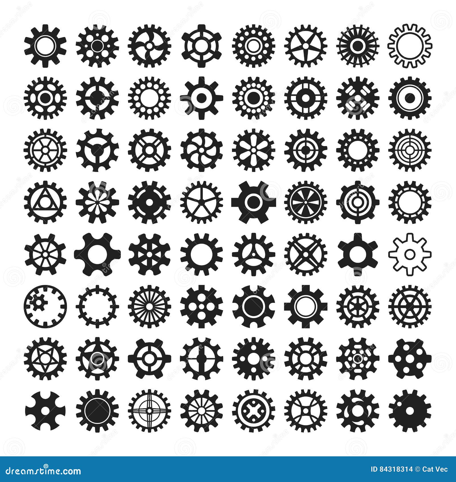 Gear Icons Isolated Vector Illustration. Stock Vector - Illustration of ...