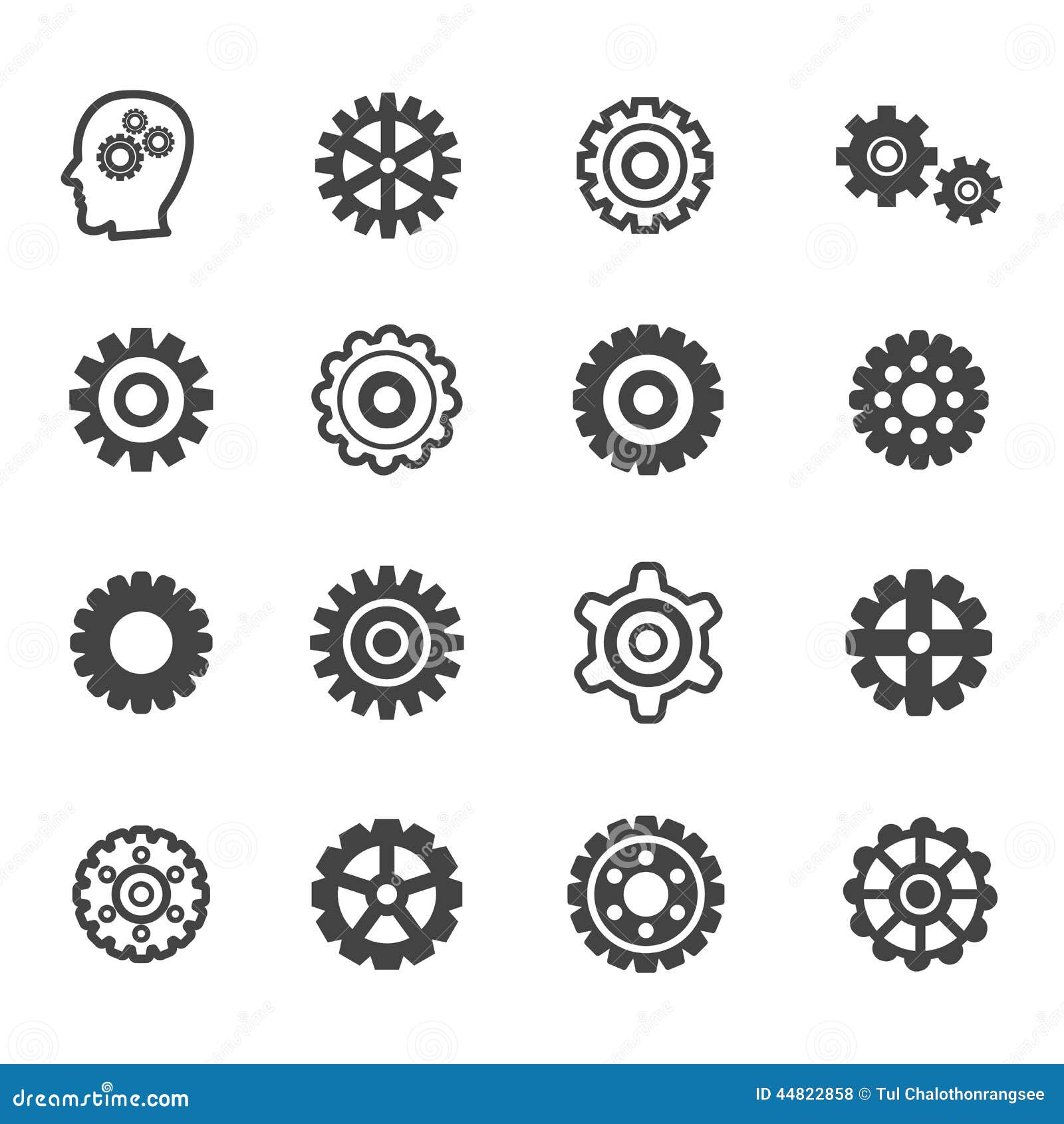 Gear Cog Icons. Cogwheel From Engine Machinery. Mechanism With Cog ...