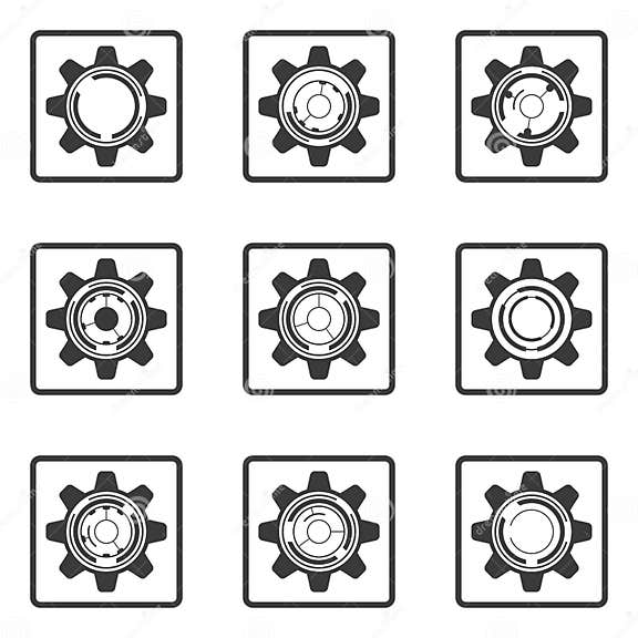 Gear icons. stock vector. Illustration of icons, communication - 89354010