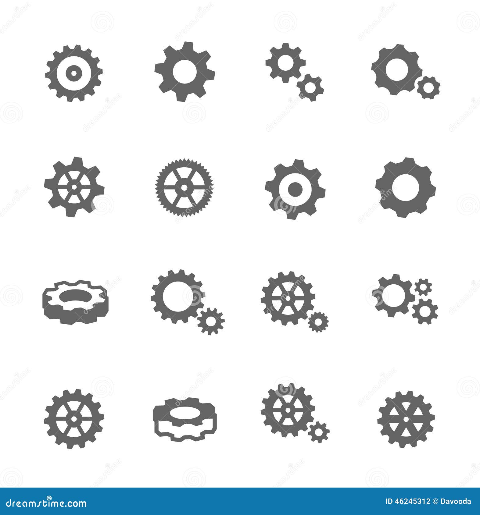 Gear Icons stock vector. Illustration of solution, circle - 46245312