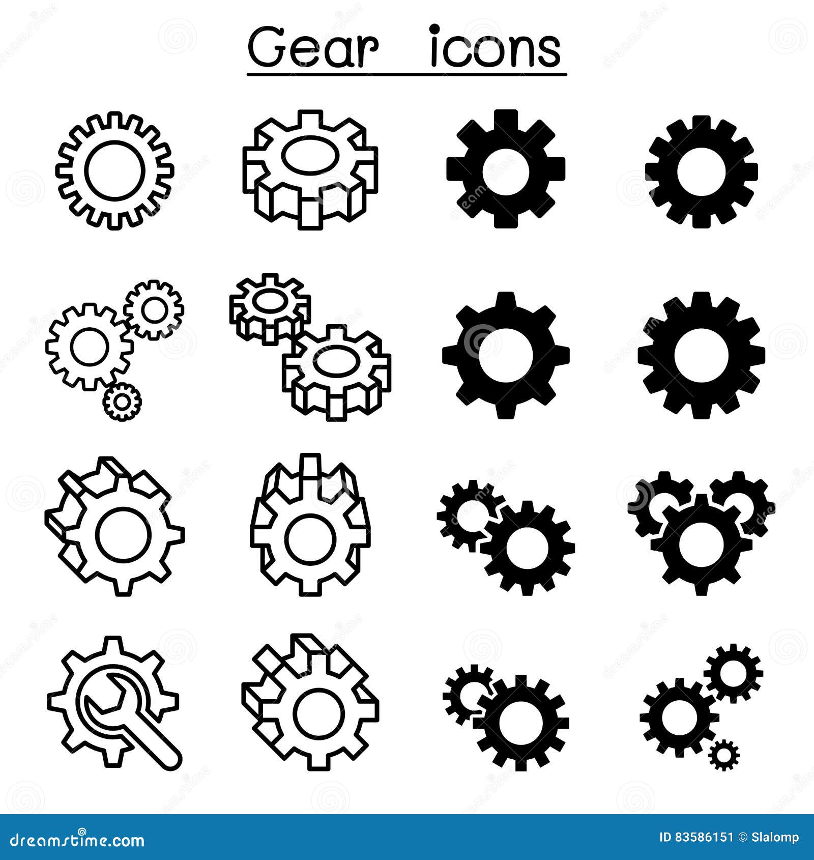 Gear Cog Icons. Cogwheel From Engine Machinery. Mechanism With Cog ...