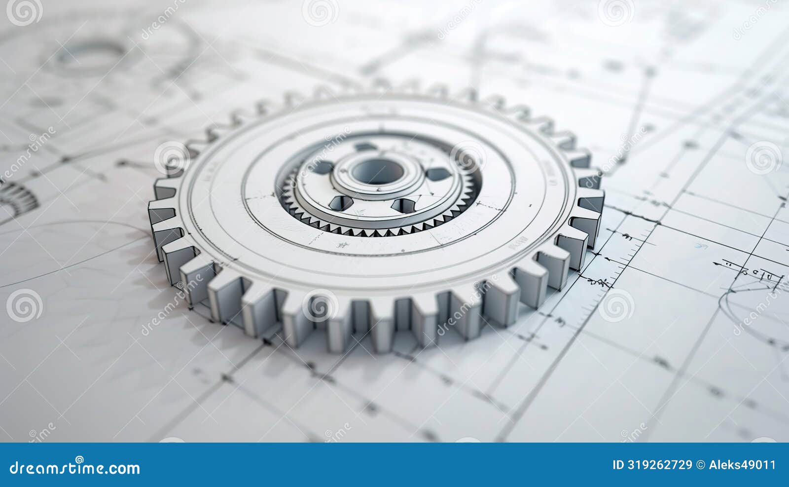 Gear. Industrial Drawing. Engineering Concept.generative Ai Stock ...