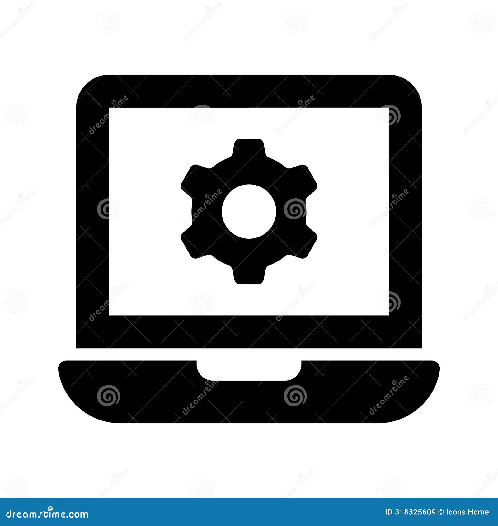 Gear Inside Laptop Showing Concept Icon of Laptop Setting Stock Vector ...