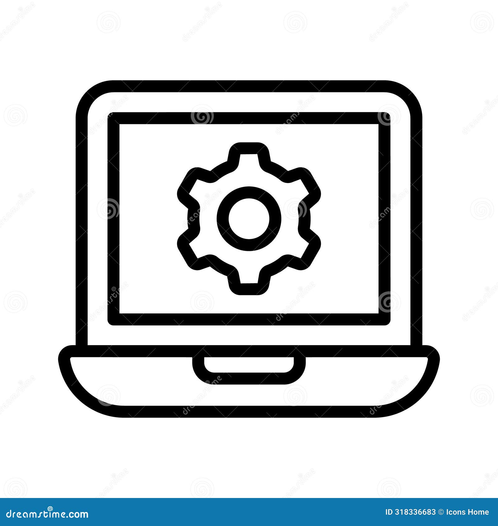 Gear Inside Laptop Showing Concept Icon of Laptop Setting Stock Vector ...