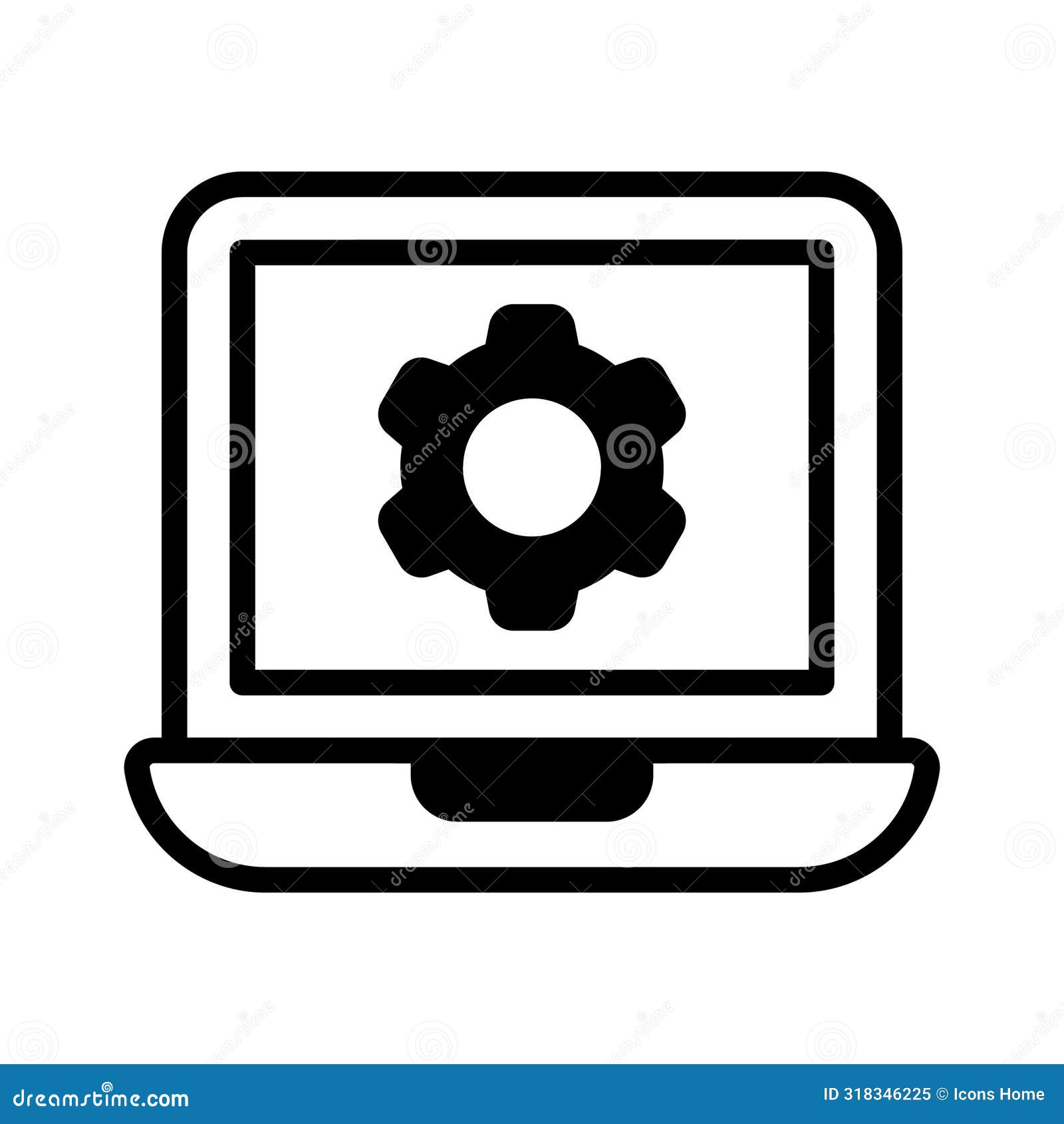 Gear Inside Laptop Showing Concept Icon of Laptop Setting Stock Vector ...
