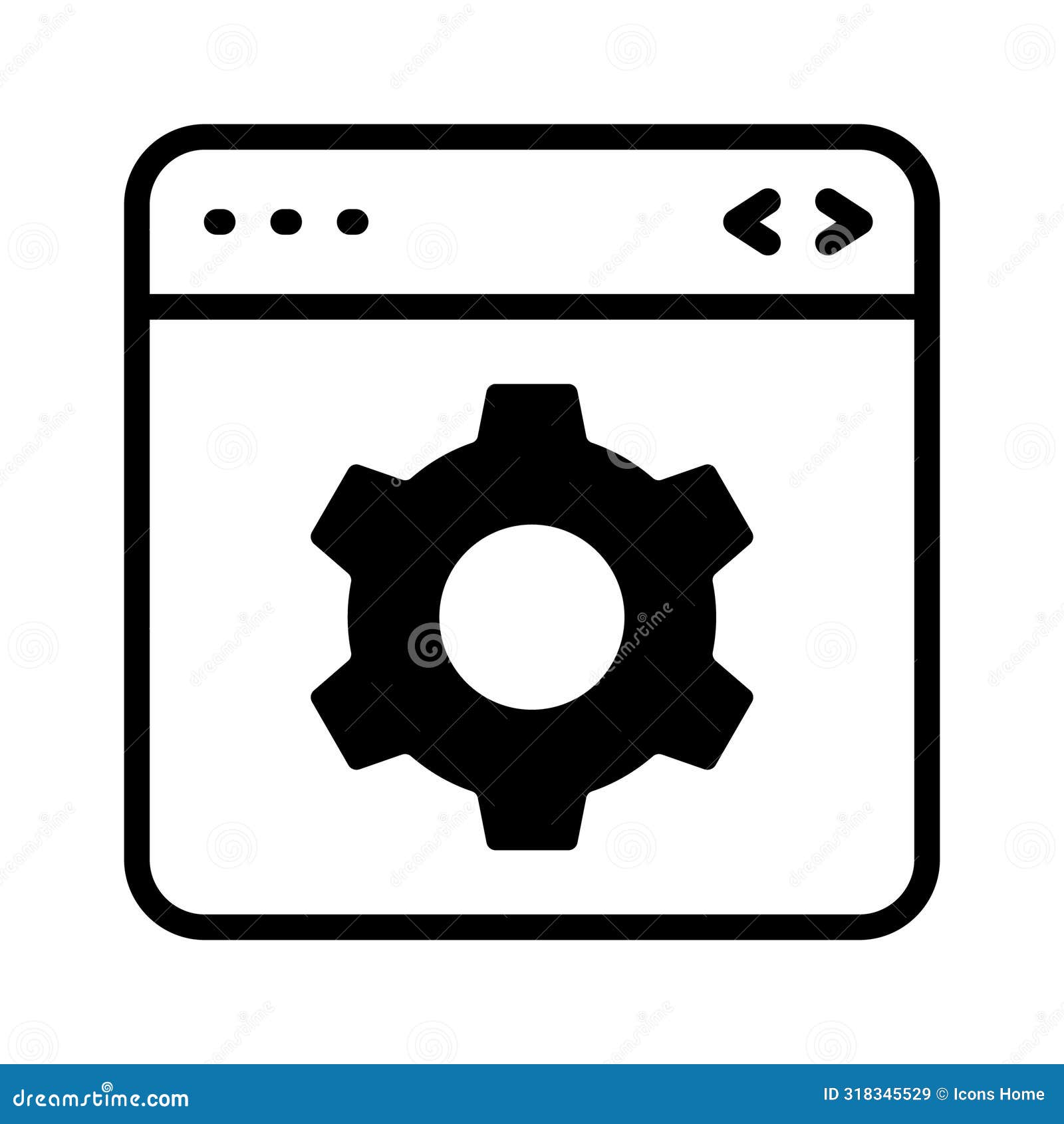 Gear Inside Webpage Showing Concept Icon of Website Settings Stock ...