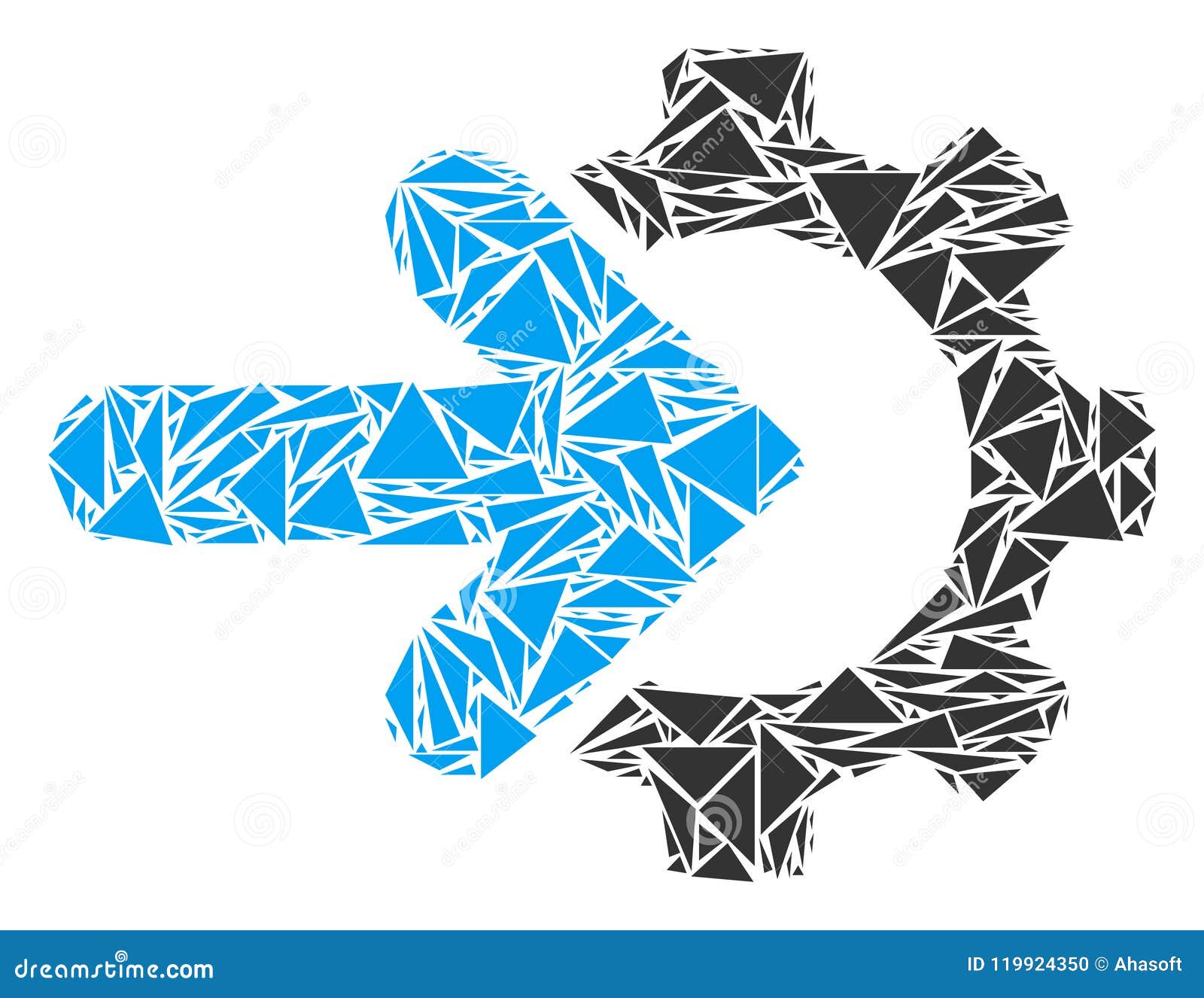 Gear Integration Collage of Triangles Stock Vector - Illustration of ...