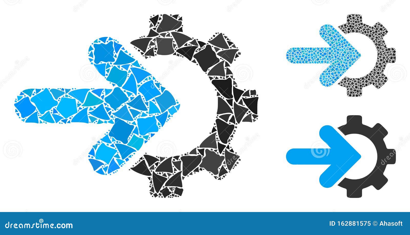 Gear Integration Mosaic Icon of Uneven Elements Stock Illustration ...