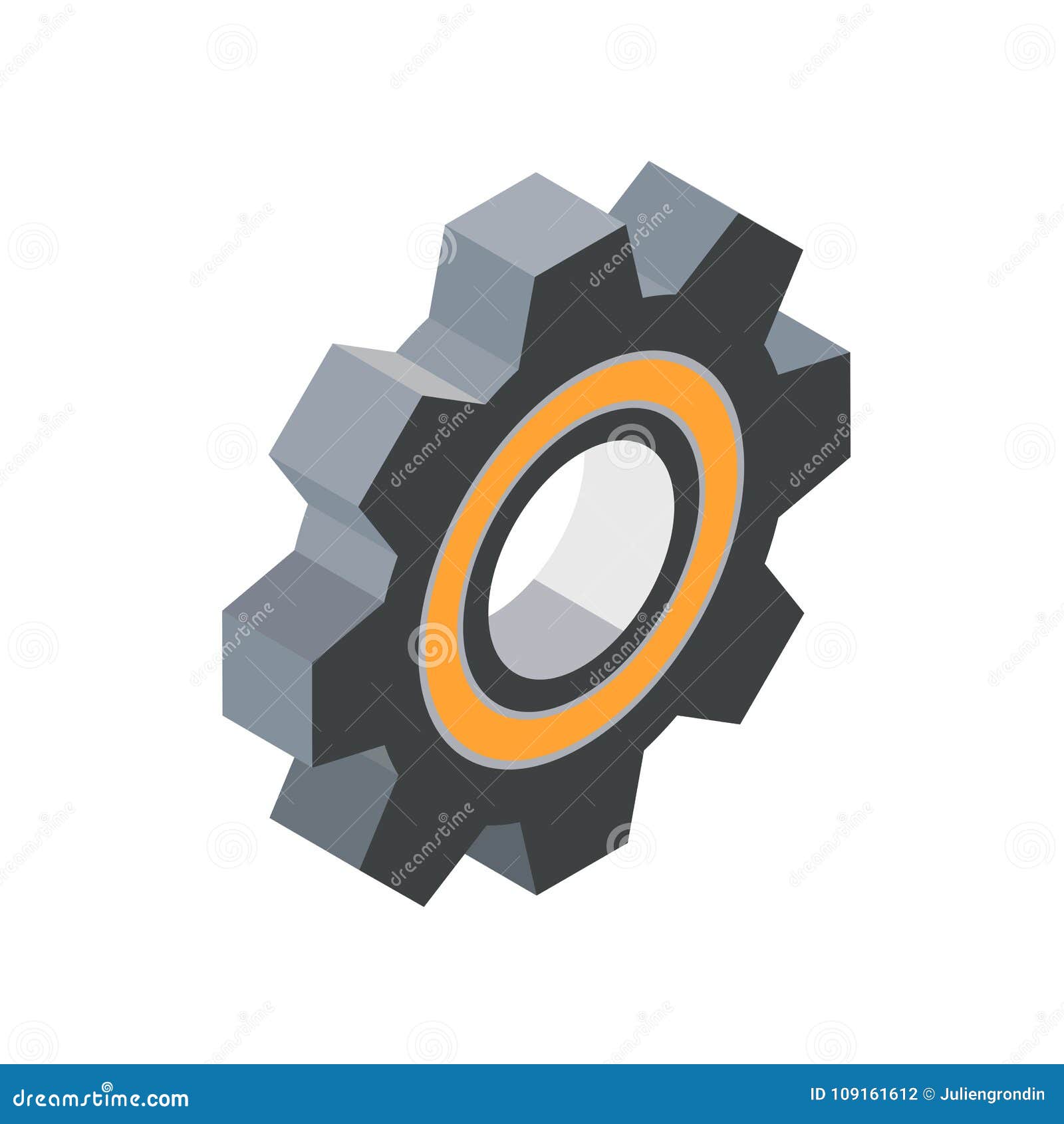 Gear isometric icon stock vector. Illustration of design - 109161612