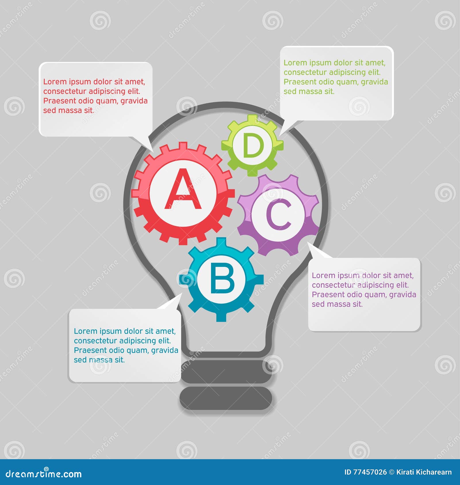Gear Lamp Idea Info Graphic Template Stock Illustration - Illustration ...