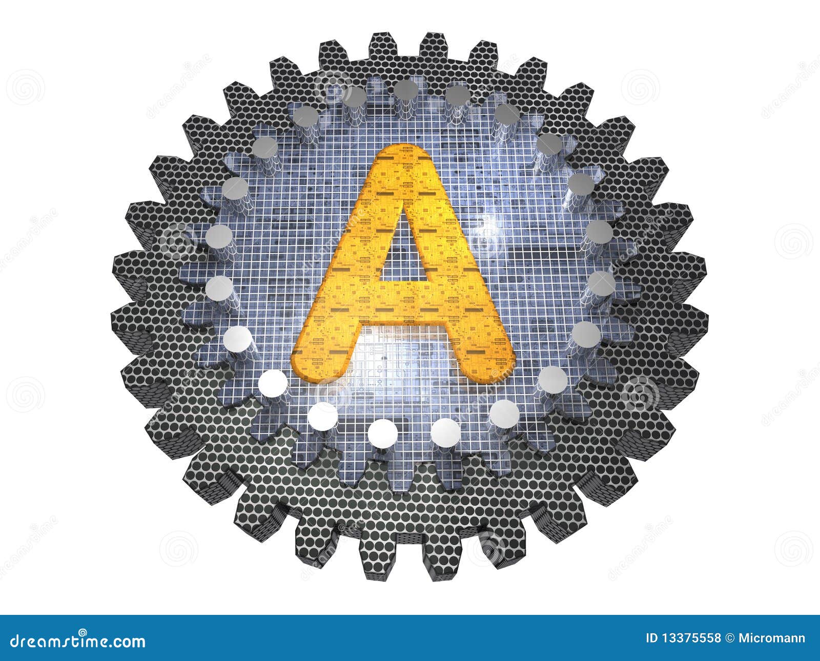 Gear - Letter a stock illustration. Illustration of gear - 13375558