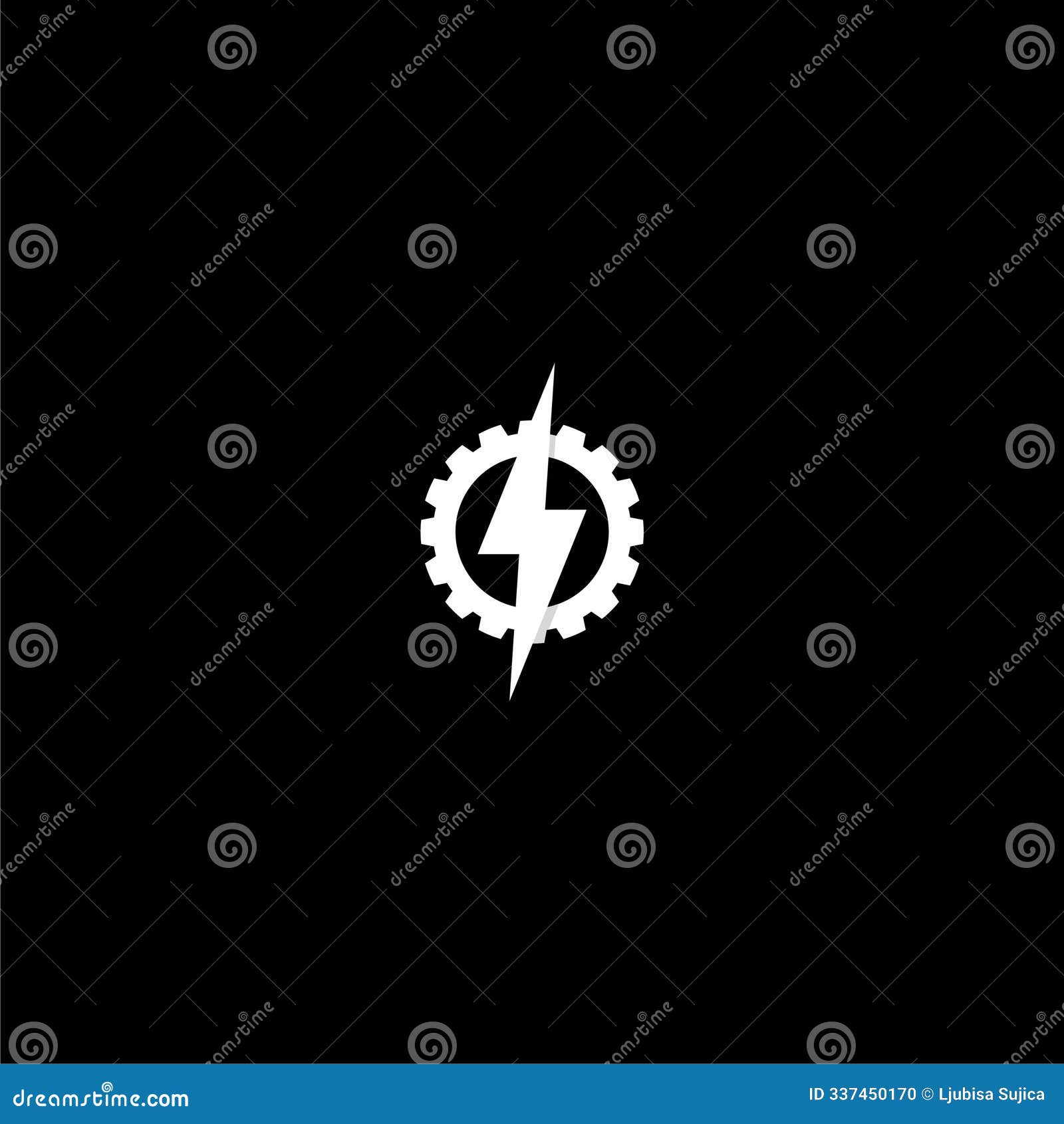 Gear Lightning Electric Logo With Lighting Bolt Royalty-Free Stock ...