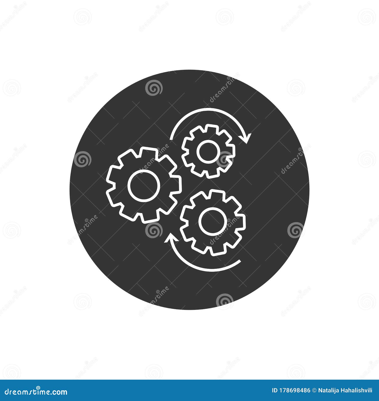 Gear Line Icon Vector, Flat Design Vector Icon Stock Vector ...