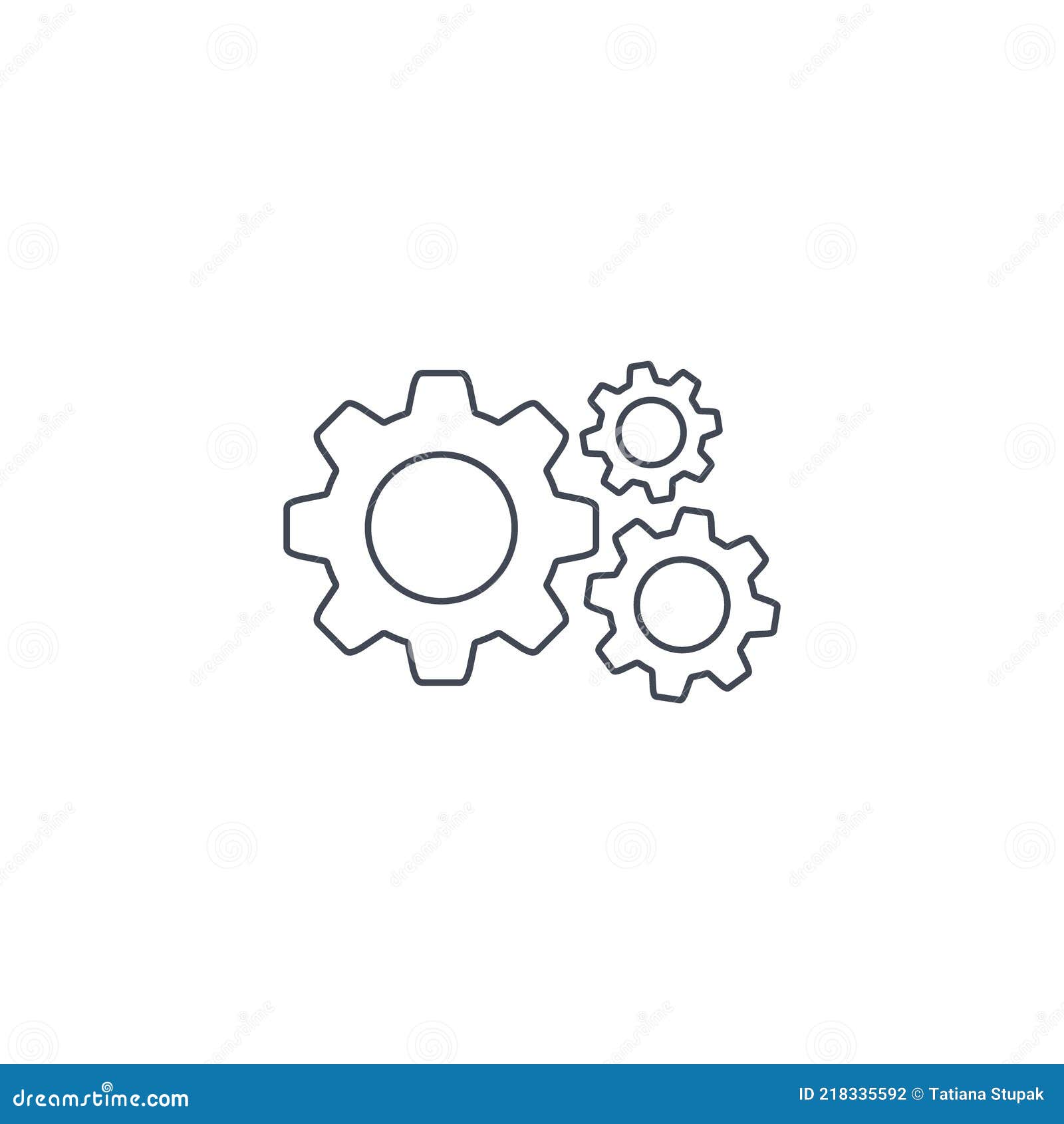 Gear Line Icon. Vector Isolated Simple Flat Illustration Stock Vector ...