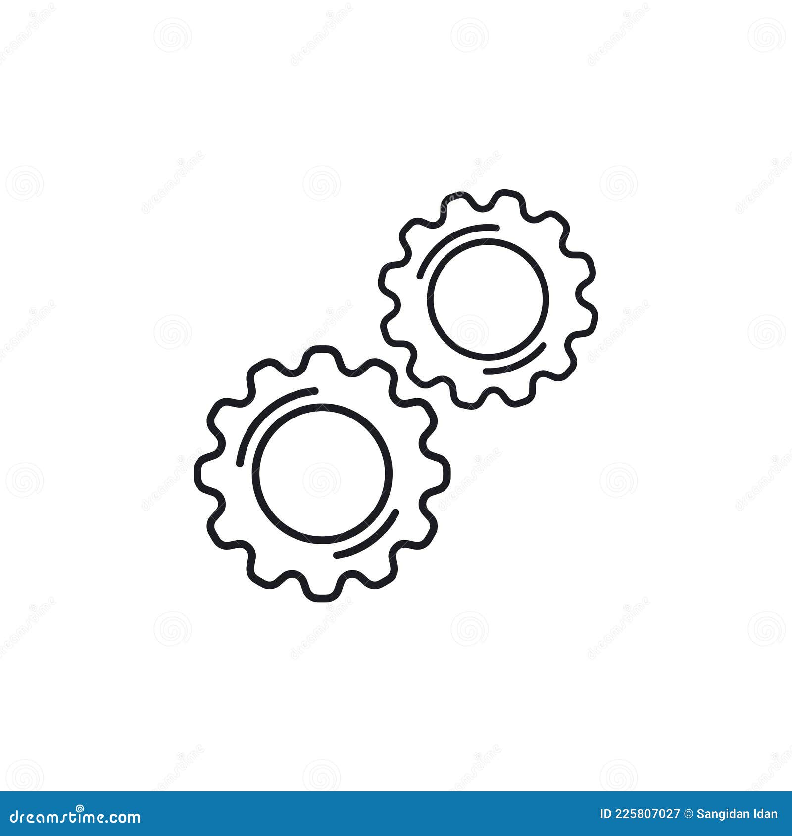 Gear Line Vector Icon Illustration Design Template Stock Vector ...