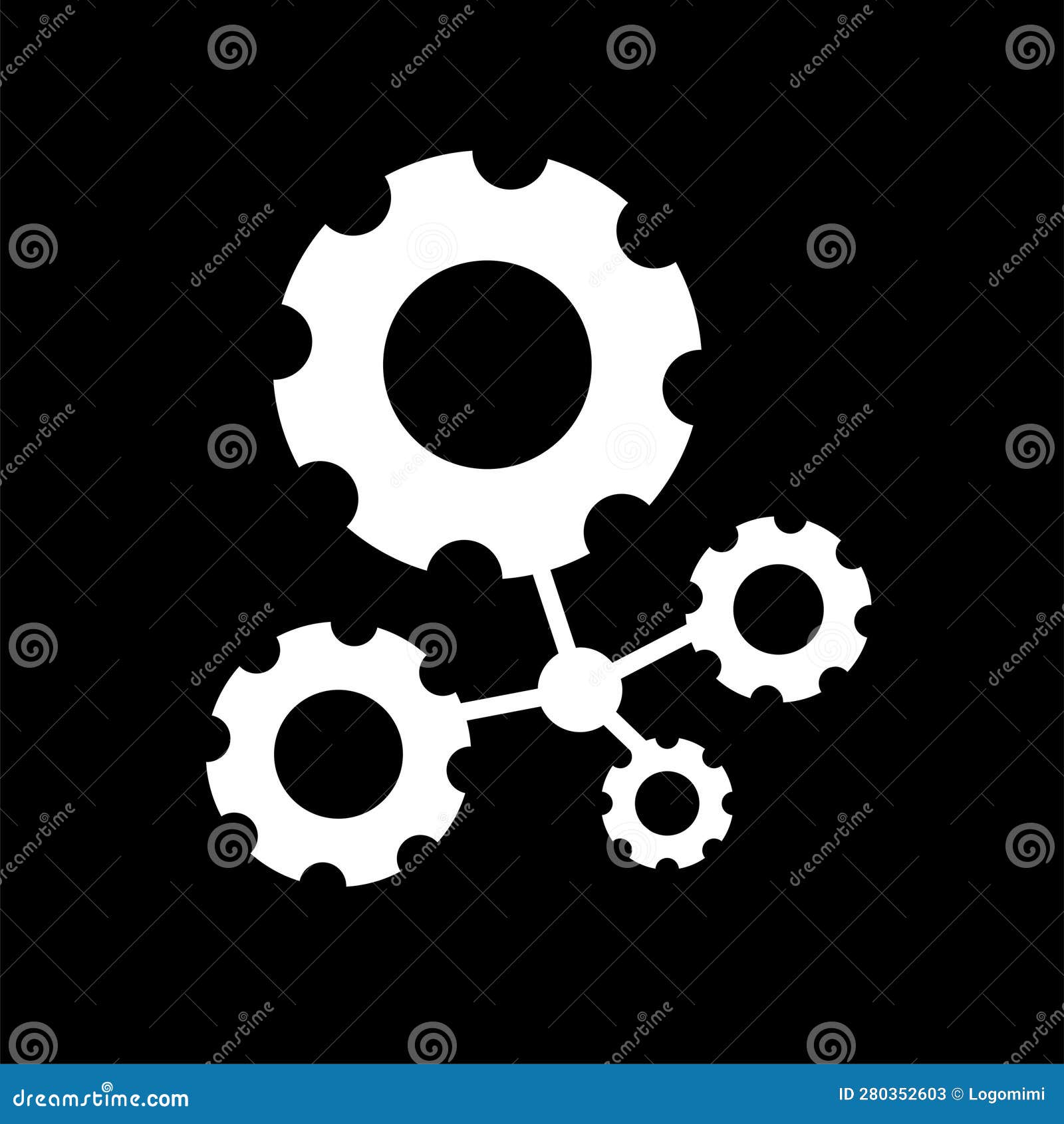 Gear Link Connection Logo Design Template, Teamwork in Industry Concept ...