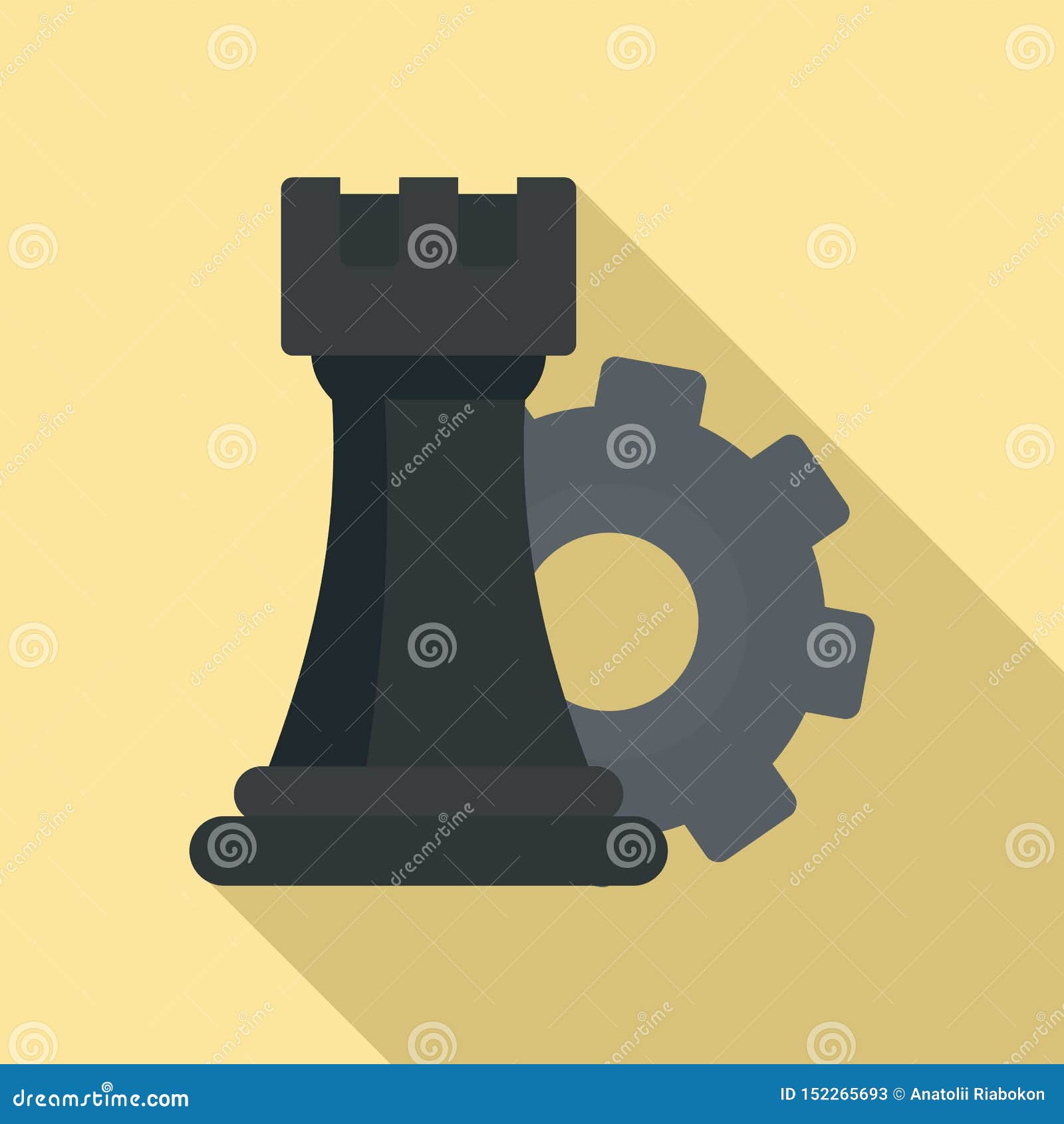 Gear Logic Icon, Flat Style Stock Vector - Illustration of engineering ...