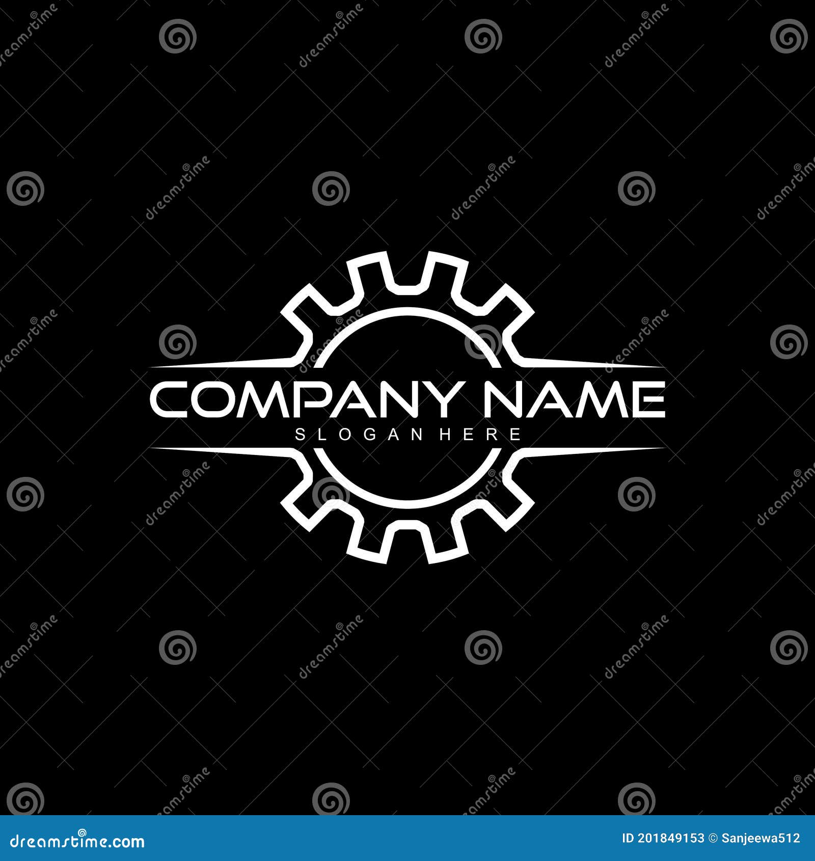 Gear Logo Design with Black Background Vector Stock Vector ...
