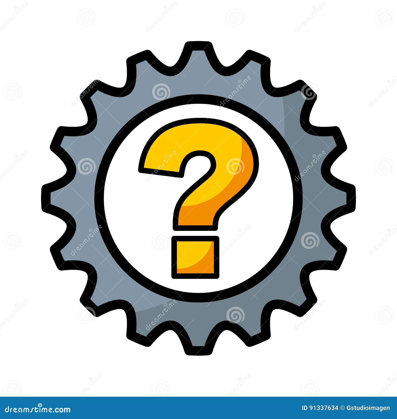 Gear Machine with Question Isolated Icon Stock Vector - Illustration of ...