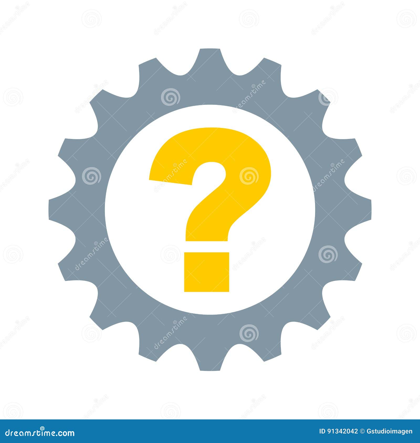Gear Machine with Question Isolated Icon Stock Vector - Illustration of ...