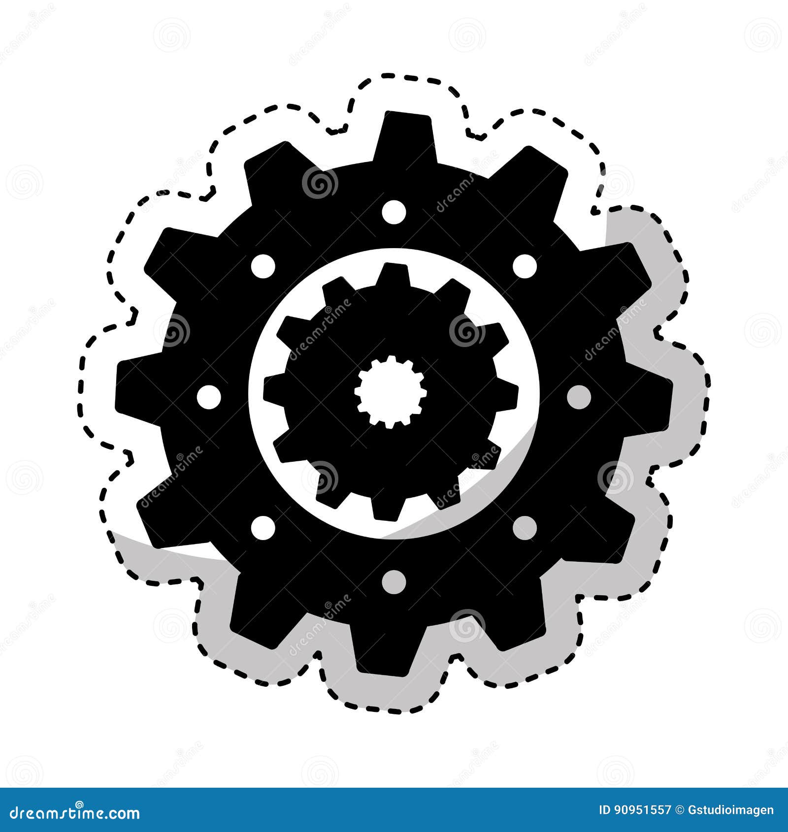 Gear machine setup icon stock vector. Illustration of industry - 90951557