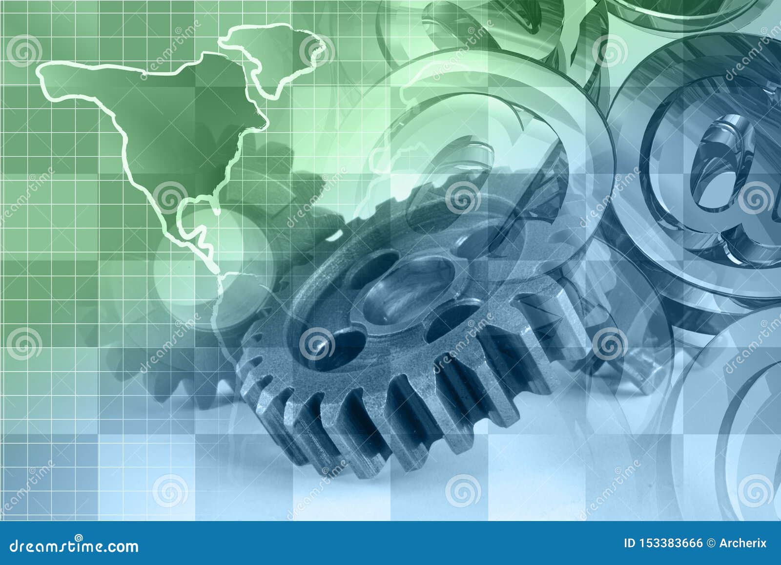 Gear, mail signs and map stock photo. Image of contemporary - 153383666