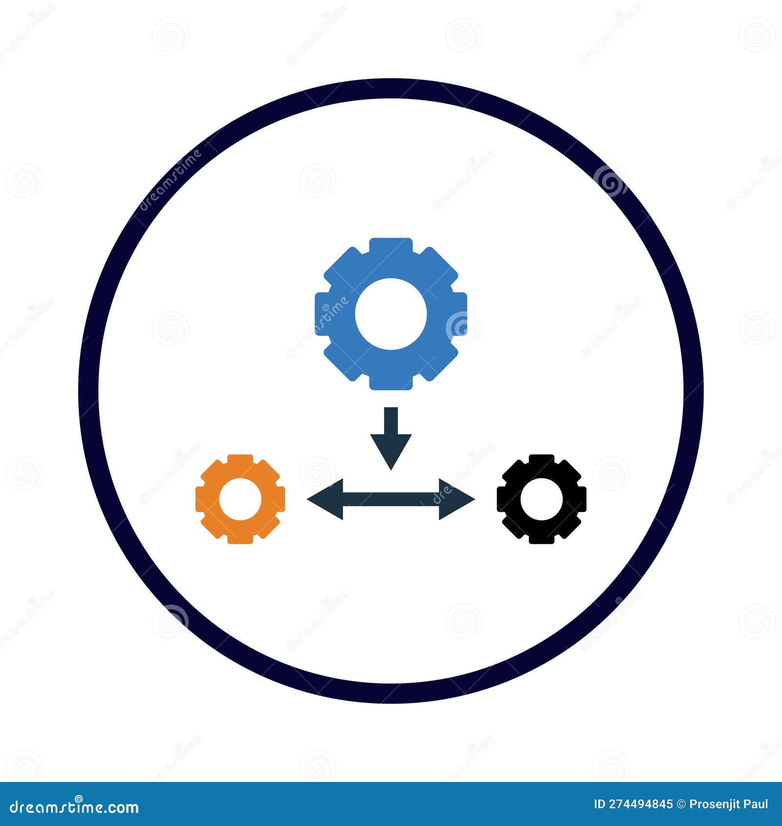Gear, Management, Up, Down, Process, Management Process Icon Stock ...