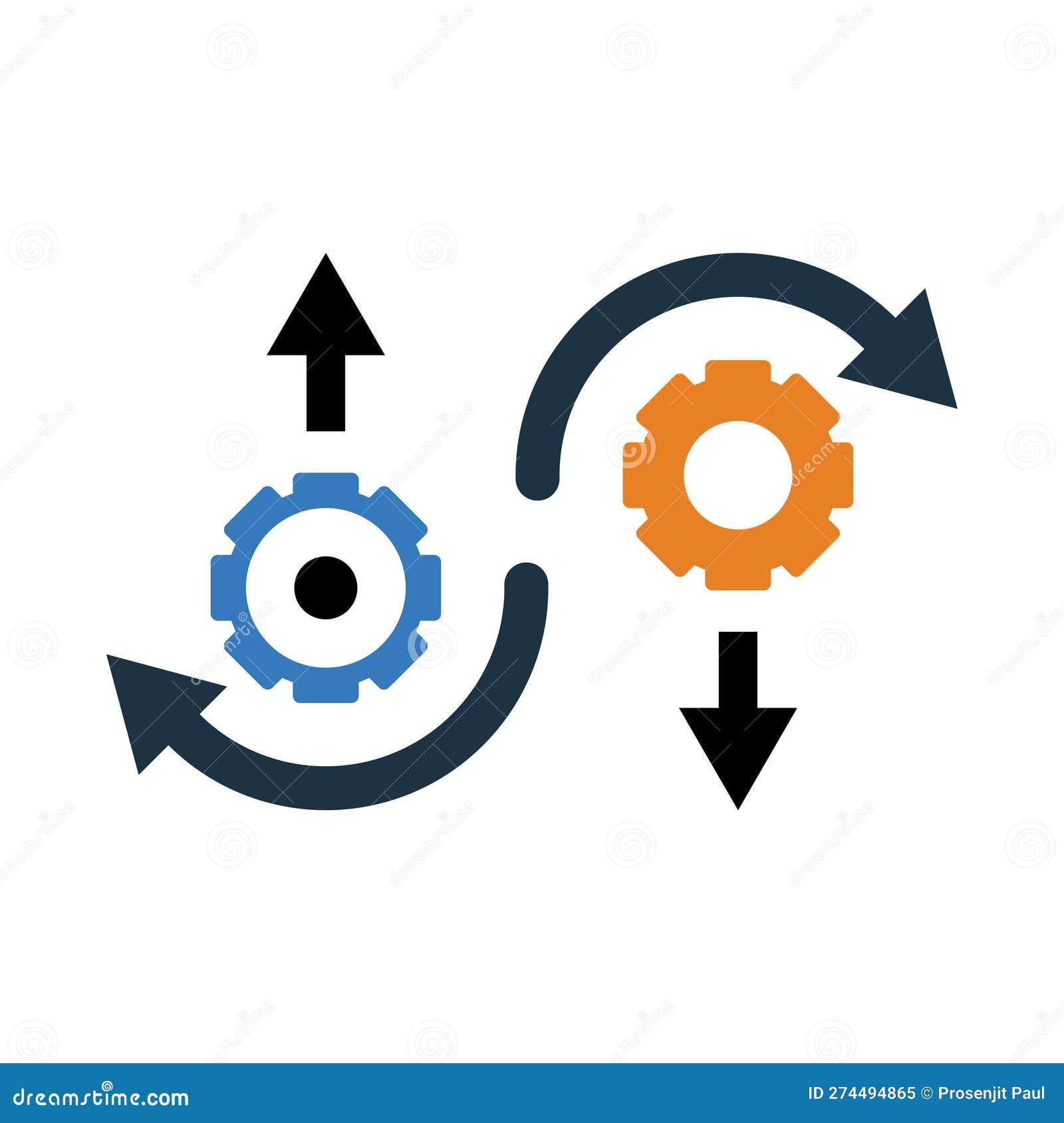 Gear, Management, Up, Down, Process, Management Process Icon Stock ...