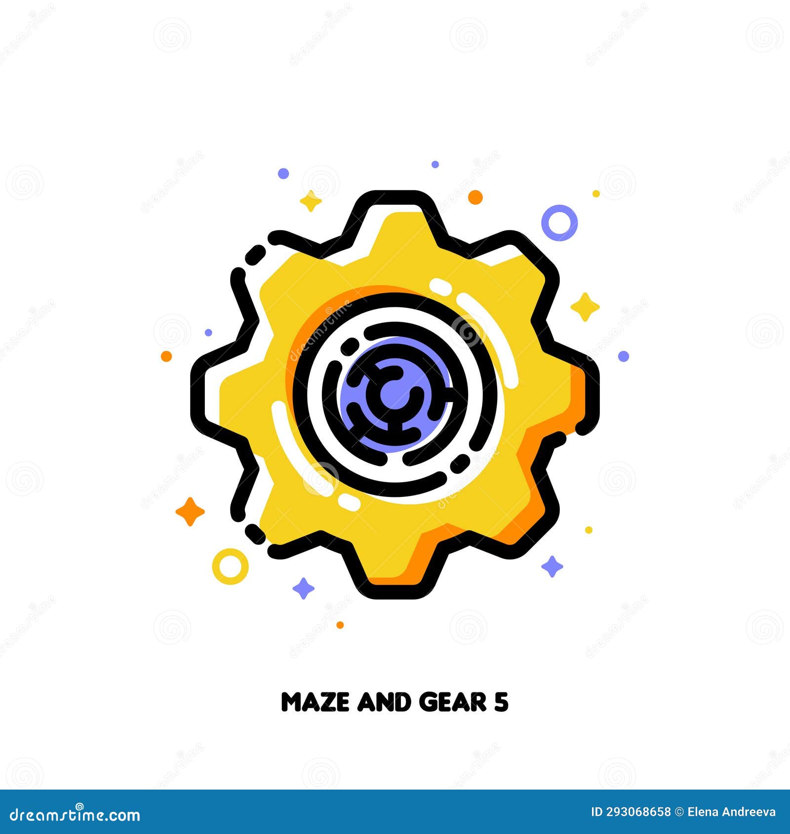 Maze And Gear Icon For Concept Of Overcoming Business Challenges With ...