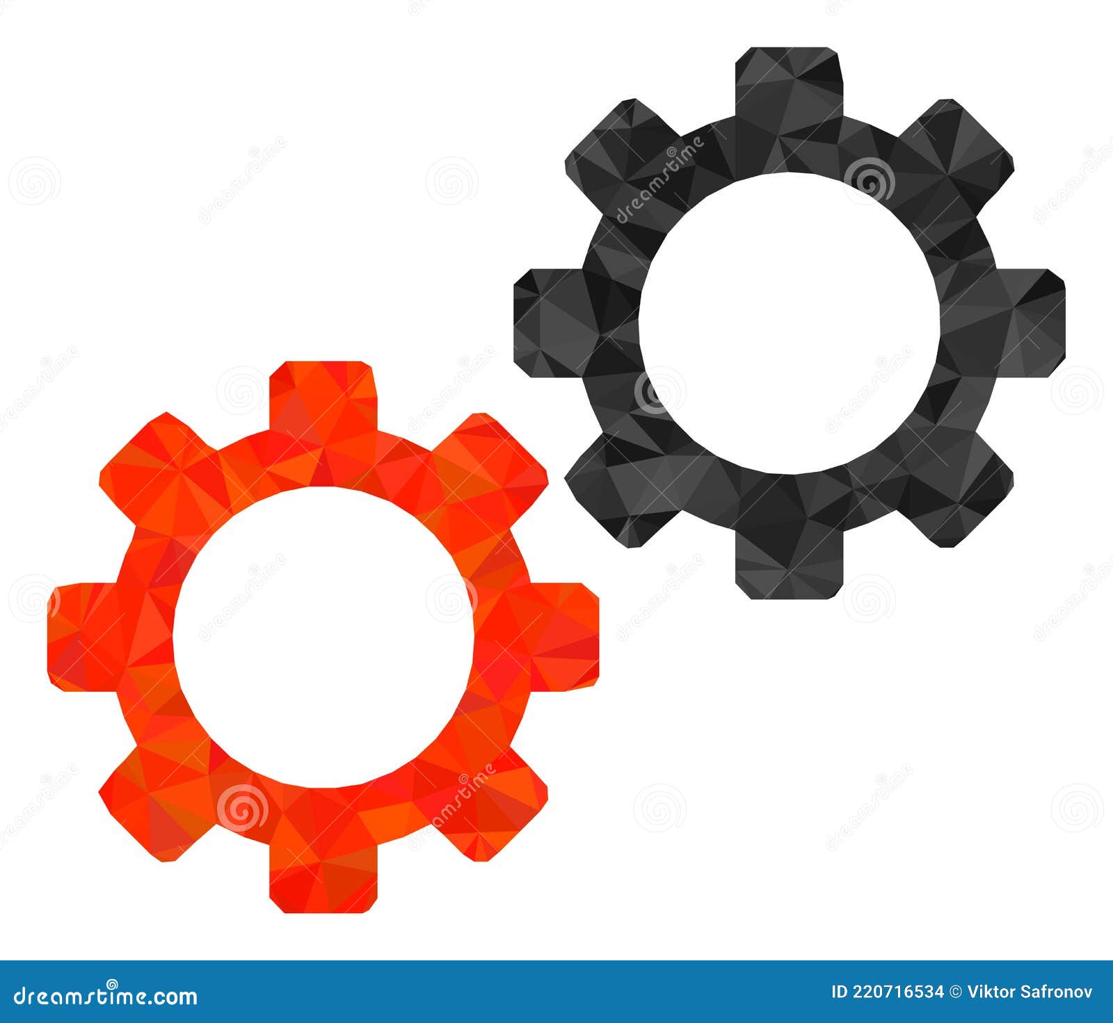 Gear Mechanics Polygonal Icon Stock Vector - Illustration of polygonal ...