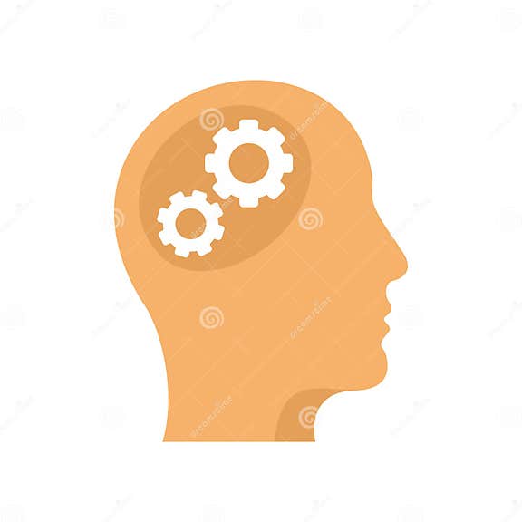 Gear Mind Icon Flat Isolated Vector Stock Vector - Illustration of ...