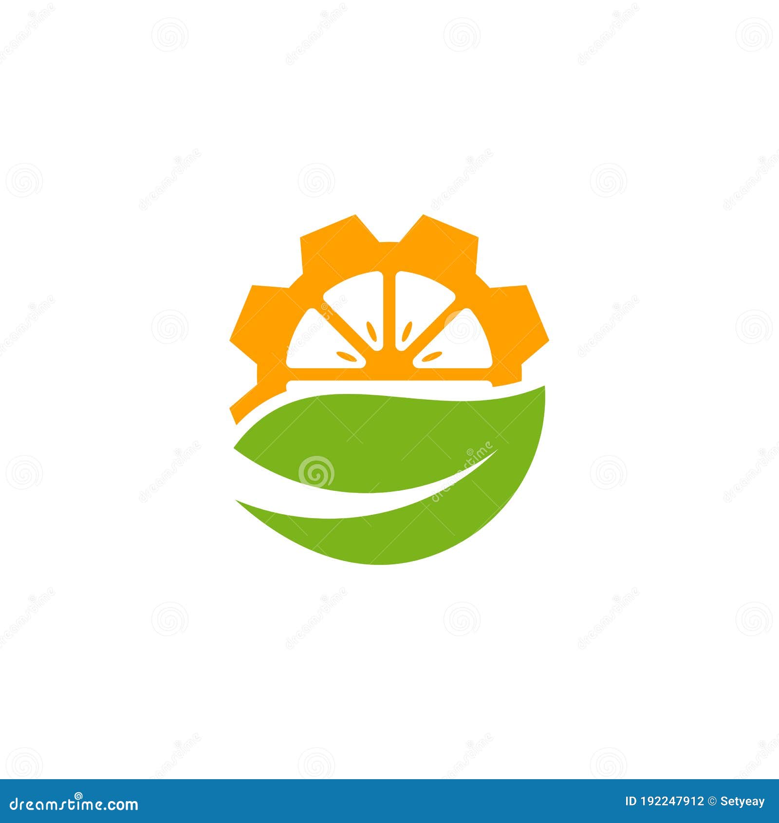 Gear with Modern Fresh Orange Logo Vector Illustration, Fresh Orange ...