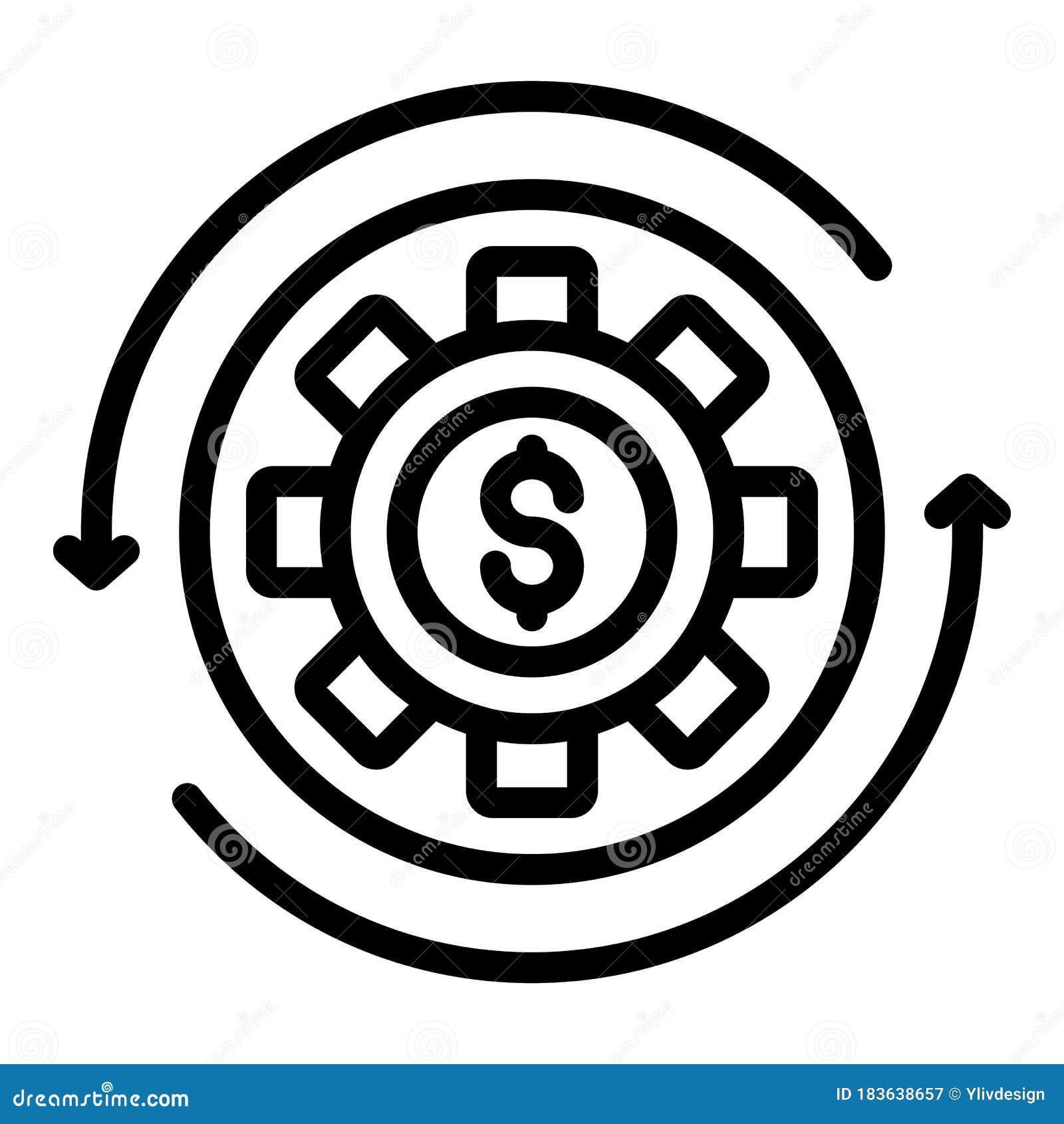 Gear Money Calendar Commitment Teamwork Together Outline Logo Cartoon ...