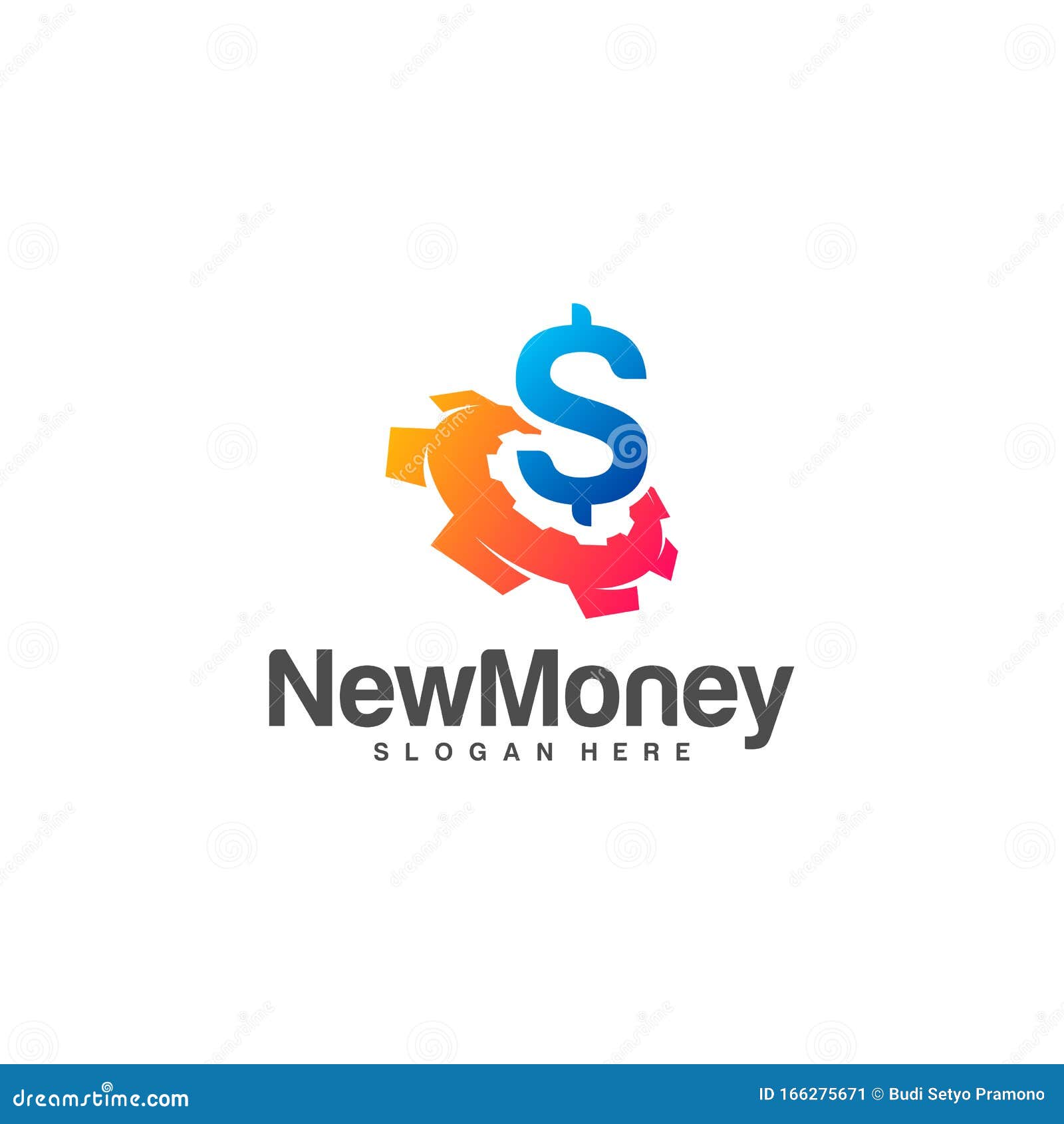 Gear Money Logo Design Concept Vector, Simple Money Gear Logo Template ...