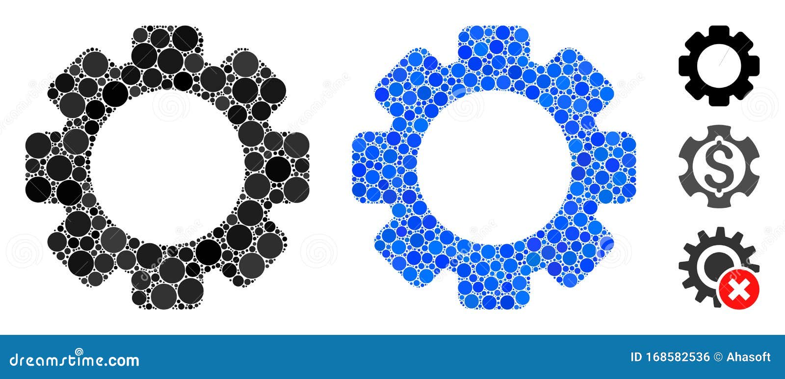 Gear Composition Icon of Circles Stock Vector - Illustration of gear ...