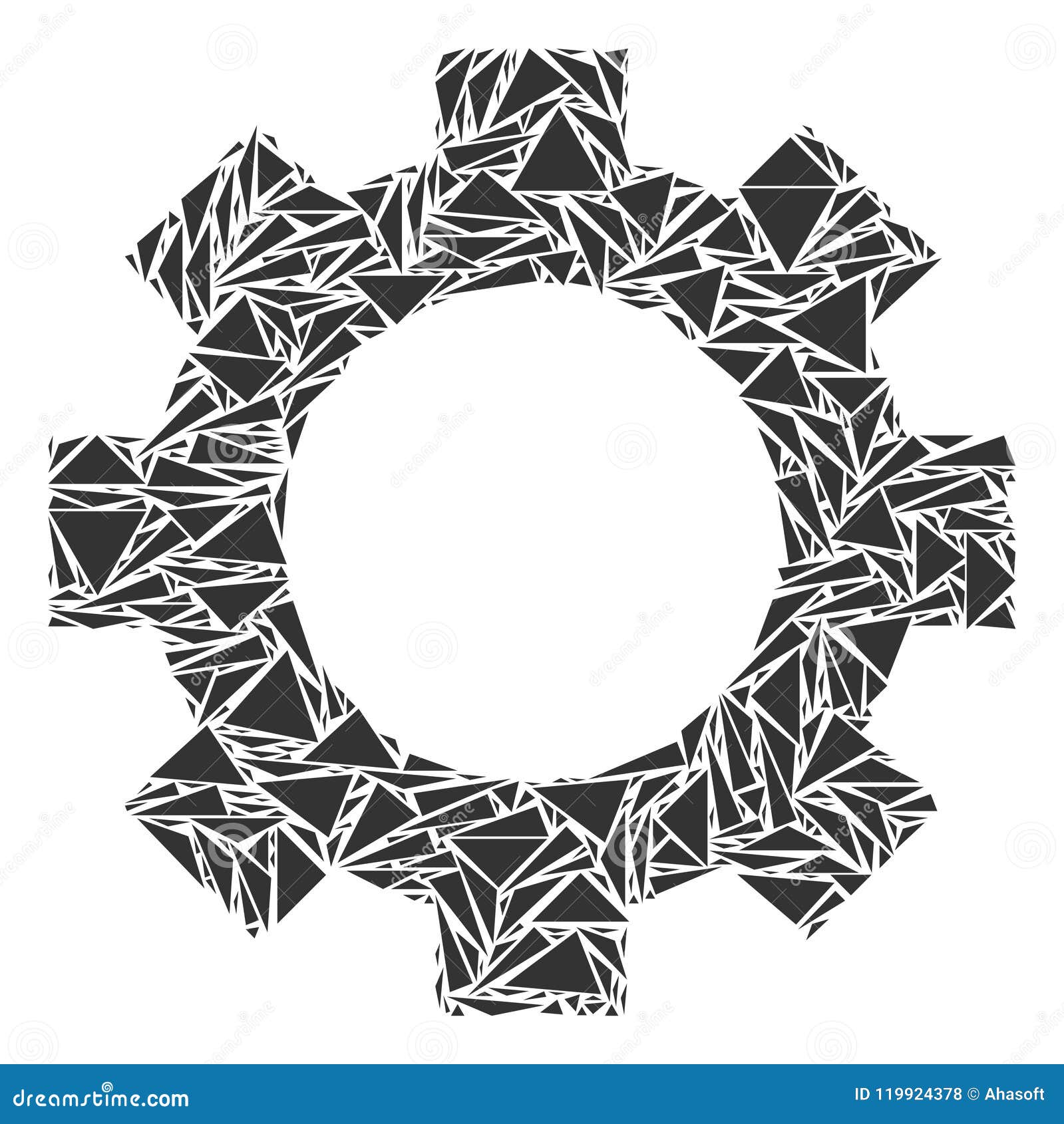 Gear Collage of Triangles stock vector. Illustration of mechanics ...