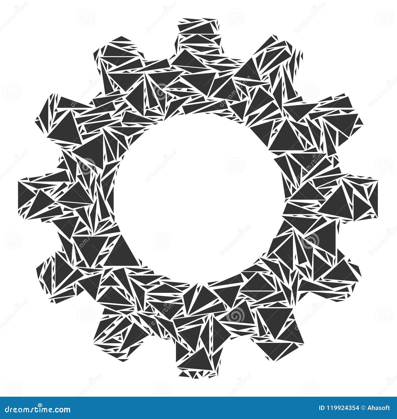 Gear Mosaic of Triangles stock vector. Illustration of control - 119924354