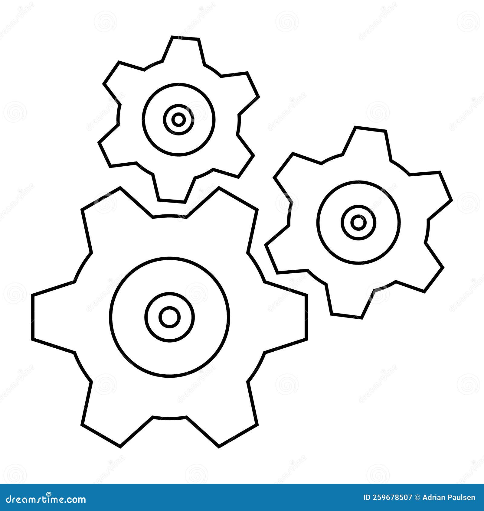 Gear Multiple White stock vector. Illustration of concept - 259678507