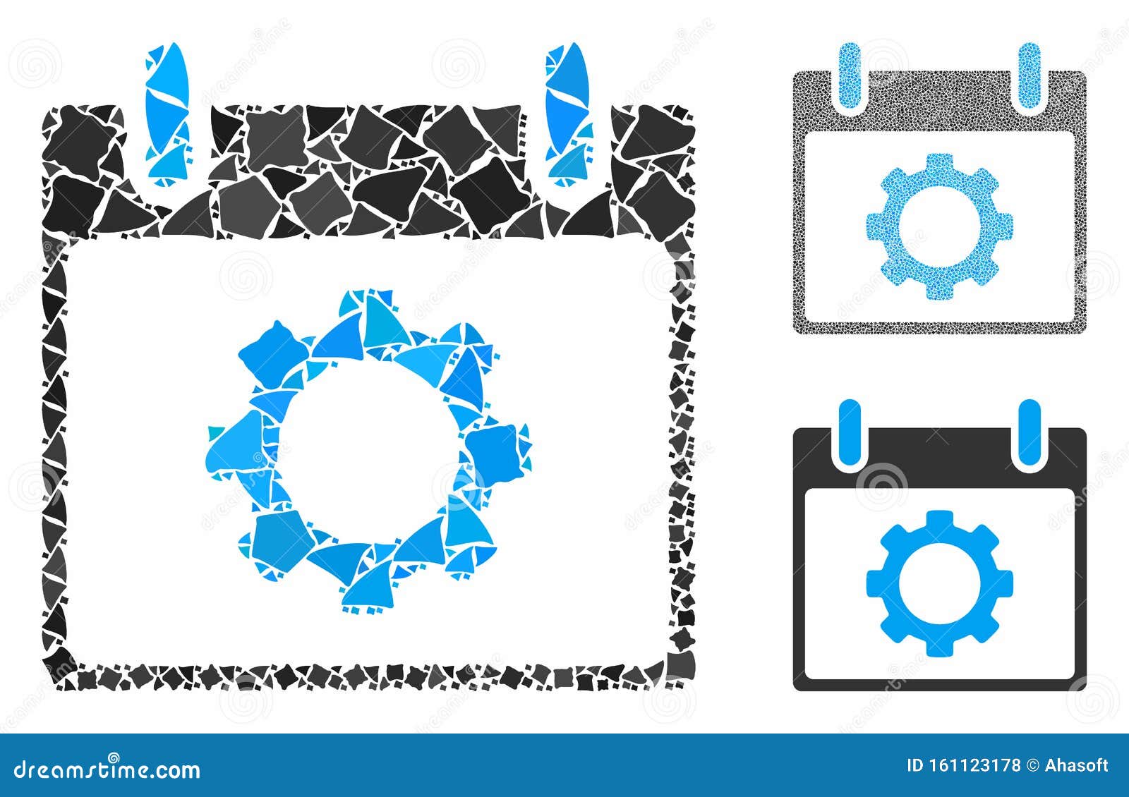 Gear Options Calendar Day Composition Icon of Ragged Pieces Stock ...