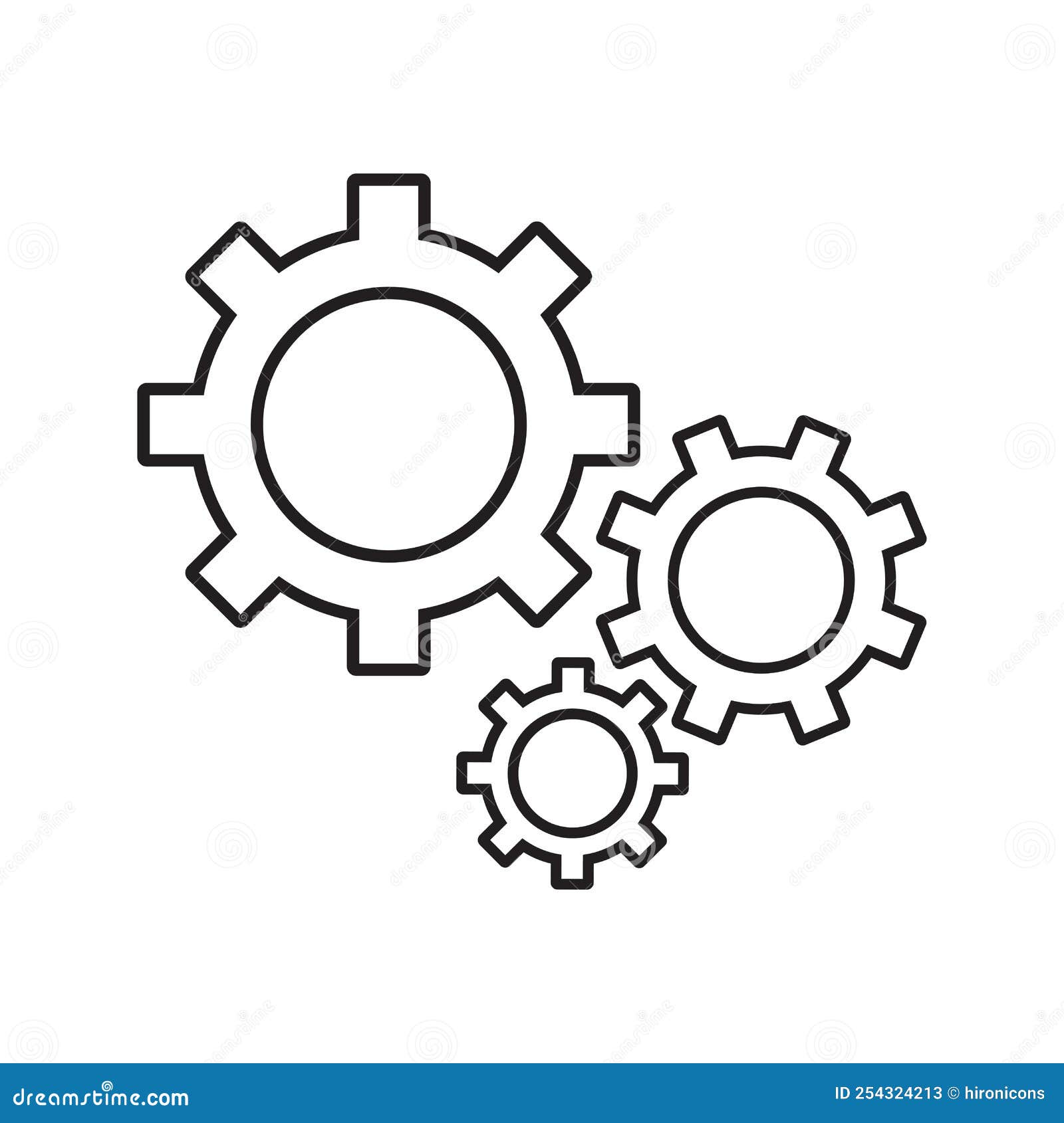 Gear, Options, Preferences Icon. Black Vector Sketch | CartoonDealer ...