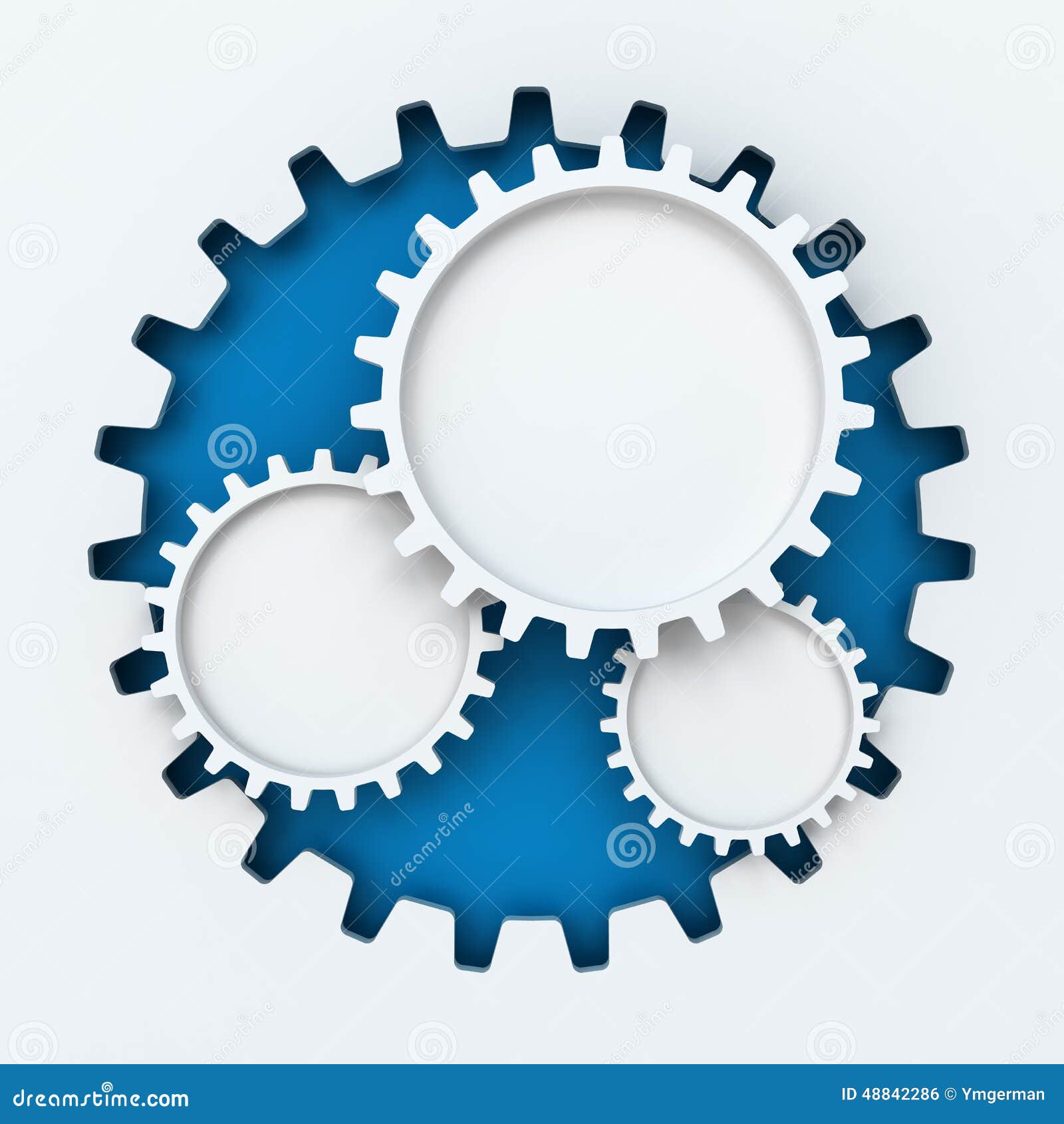 Gear Paper Cutout Infographic with Copyspace Stock Illustration ...