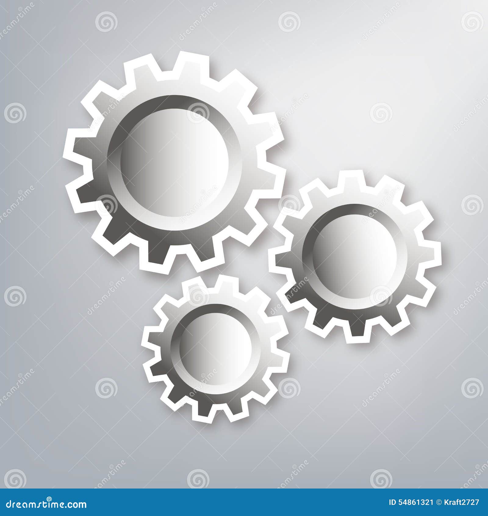 Gear Paper on a Gray Background Stock Illustration - Illustration of ...