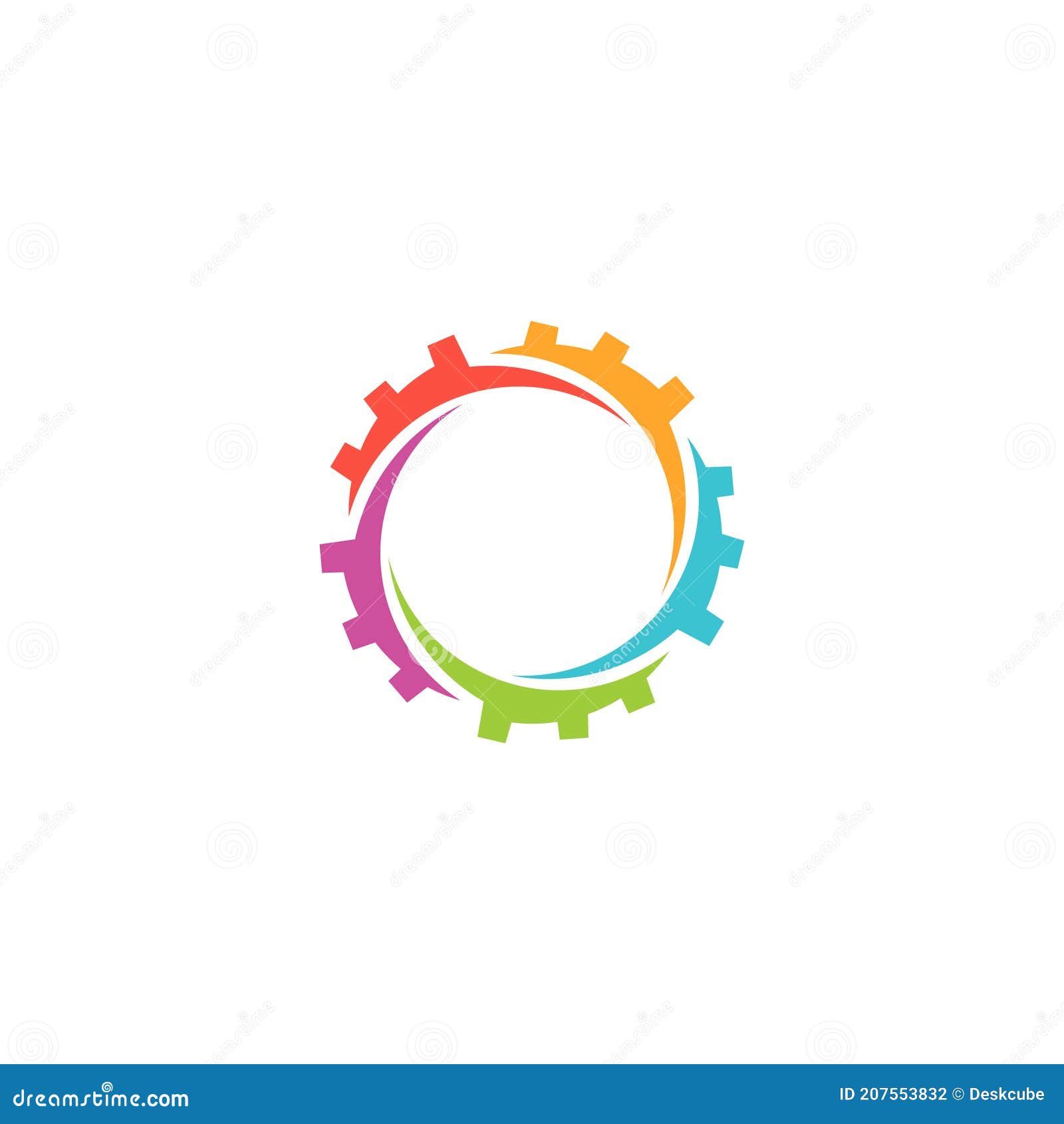 Gear Parts in Clockwise Rotation Logo Vector Stock Illustration ...