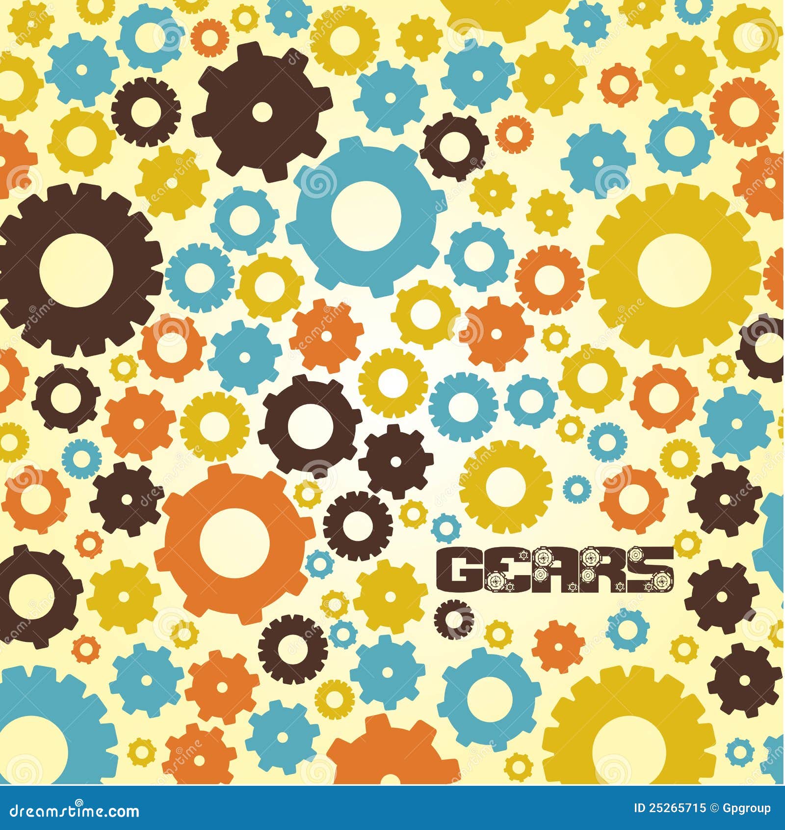 Gear pattern stock vector. Illustration of ancient, metal - 25265715