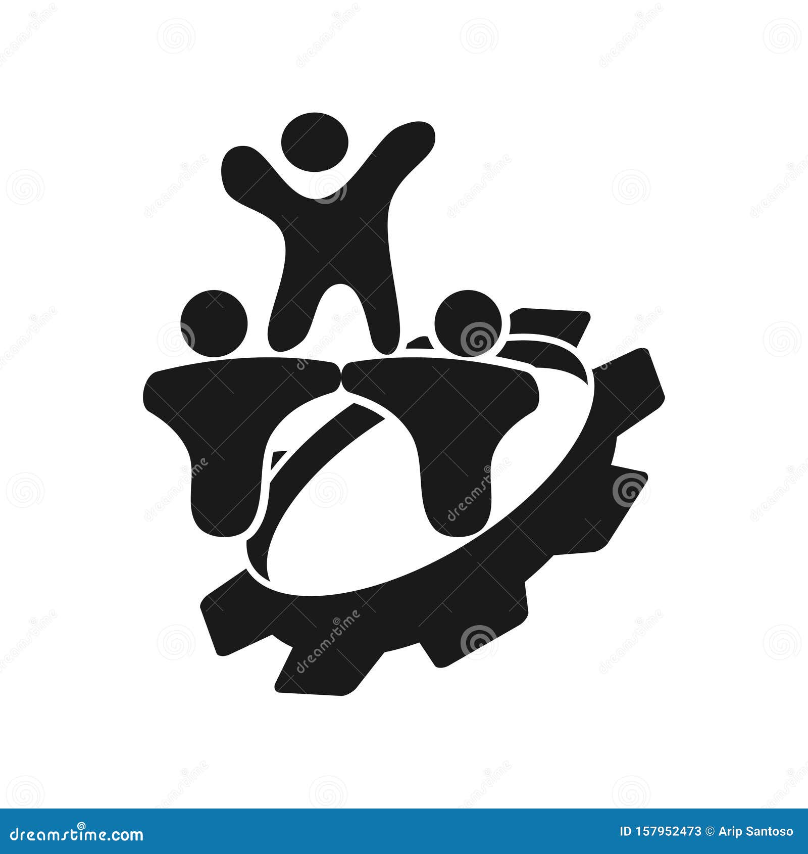 Gear People Commitment Teamwork Together Black Logo Stock Vector - Illustration of partnership ...