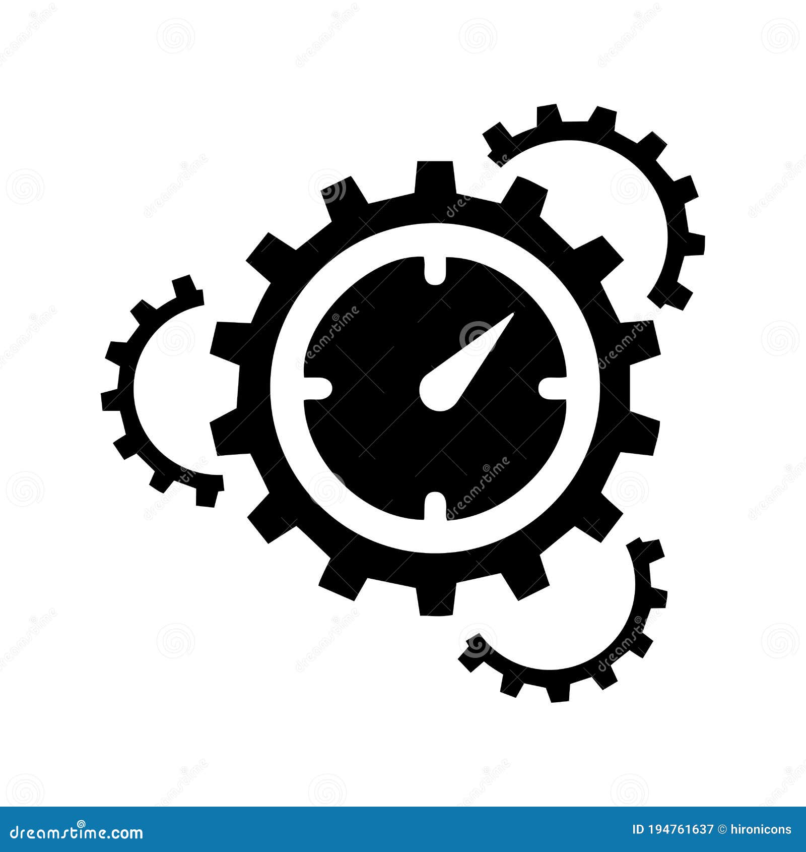 Gear, Performance Icon / Black Version Stock Illustration ...