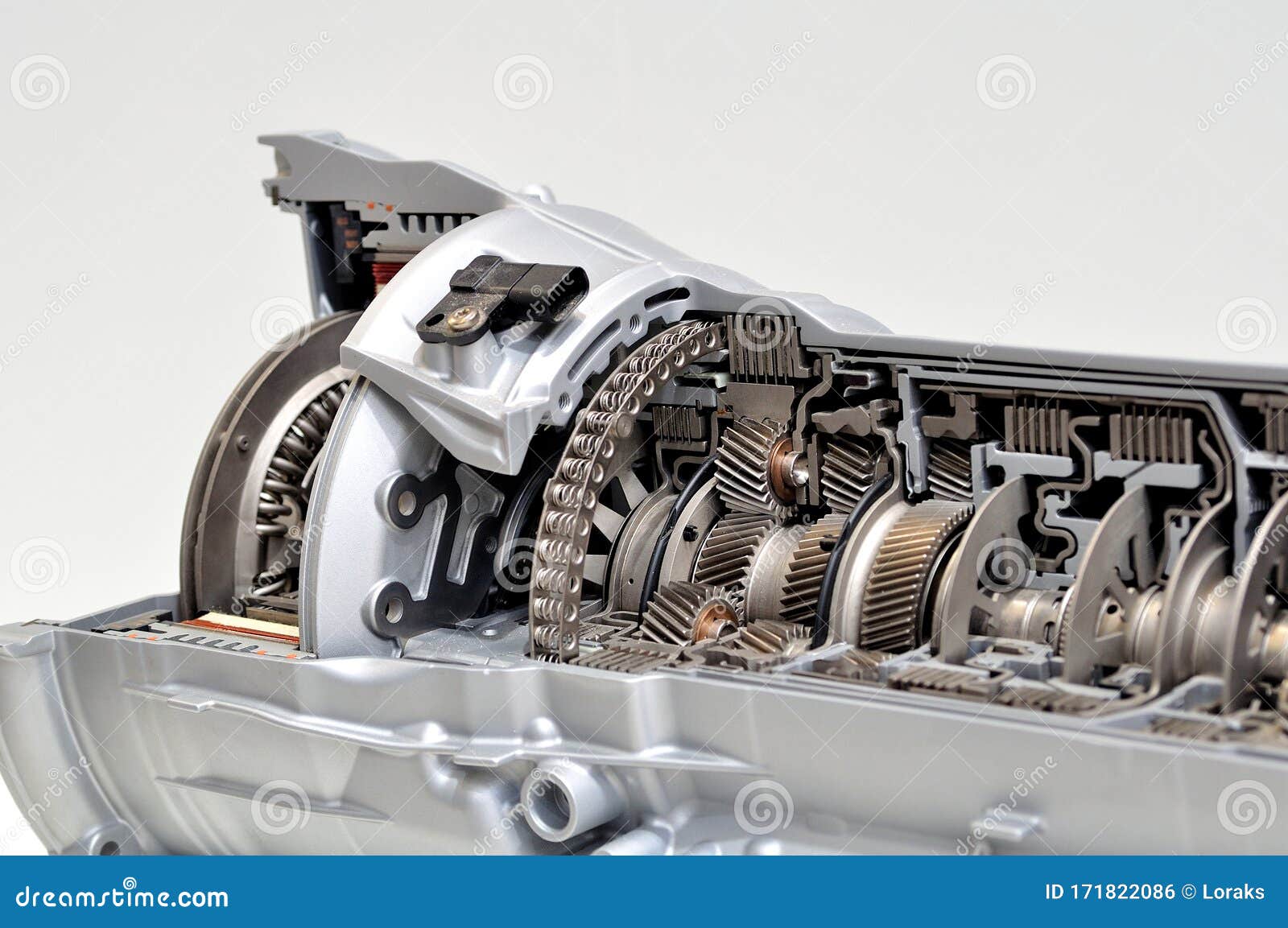 8 Gear Plug-in Hybrid Gearbox.with Selective Focus, Isolated Stock ...